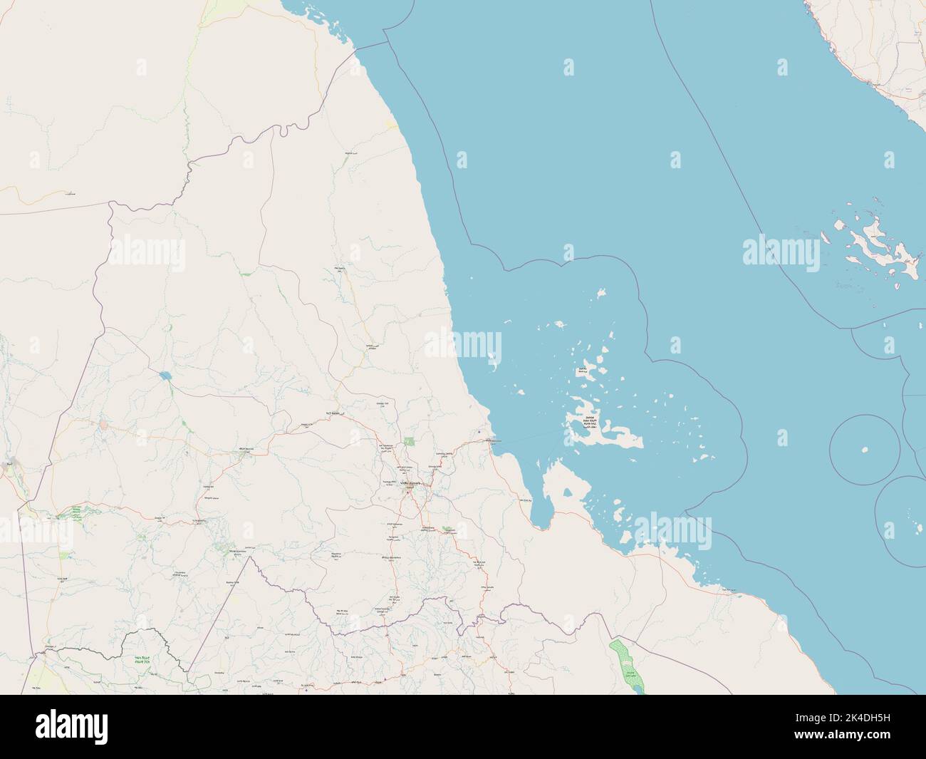 Semenawi Keyih Bahri, region of Eritrea. Open Street Map Stock Photo ...