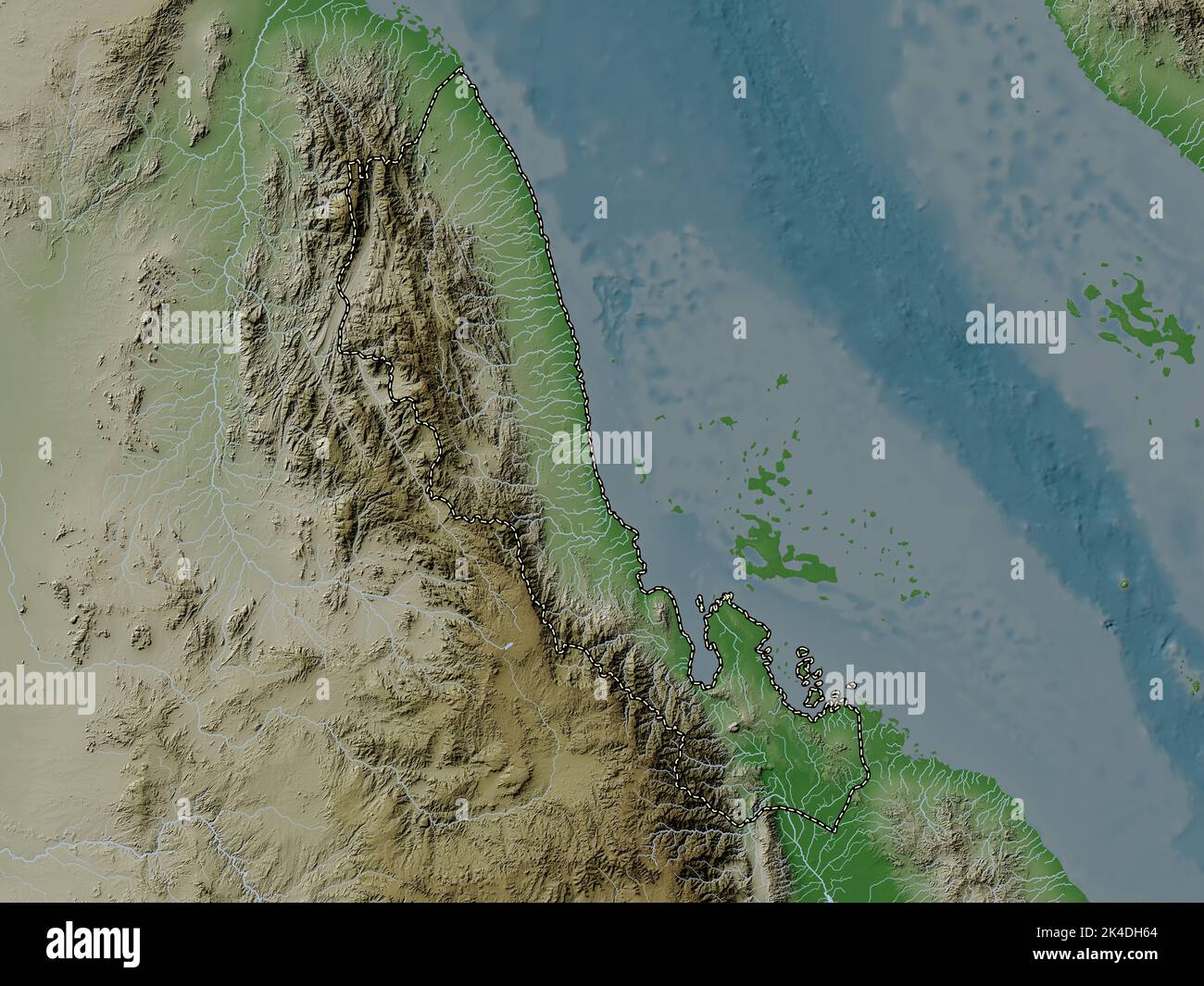 Semenawi Keyih Bahri, region of Eritrea. Elevation map colored in wiki ...