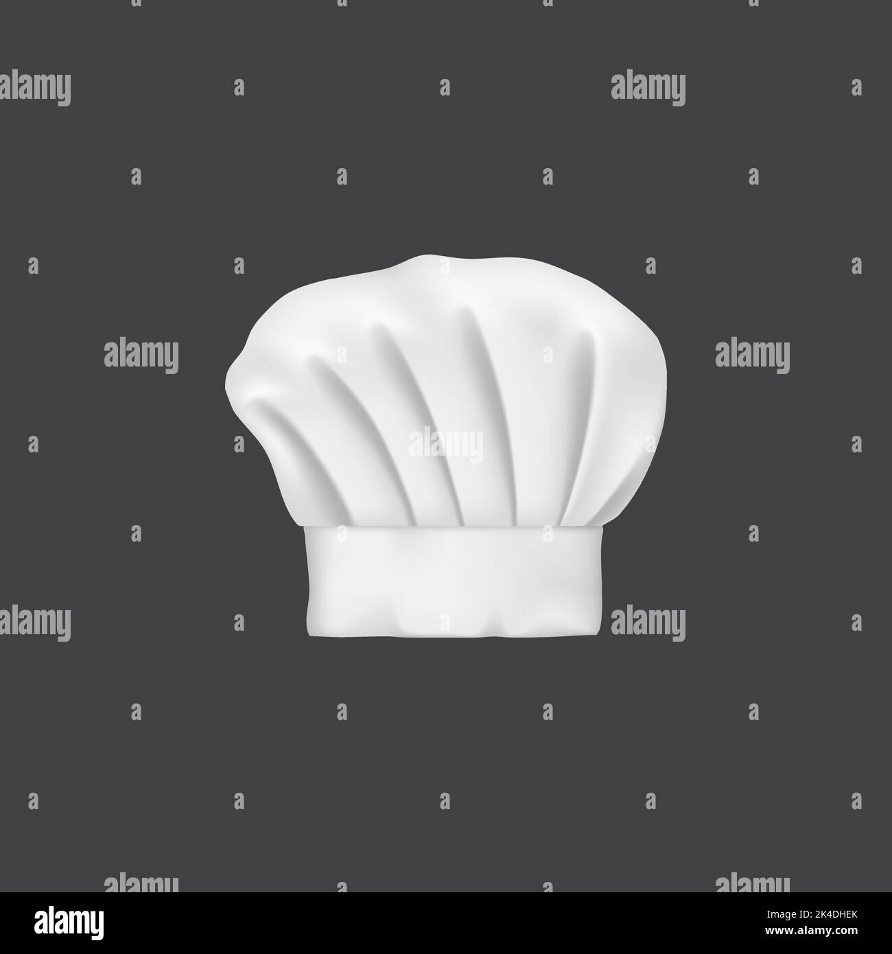 Realistic chef hat, cook cap and baker toque. 3d white chef hat ...