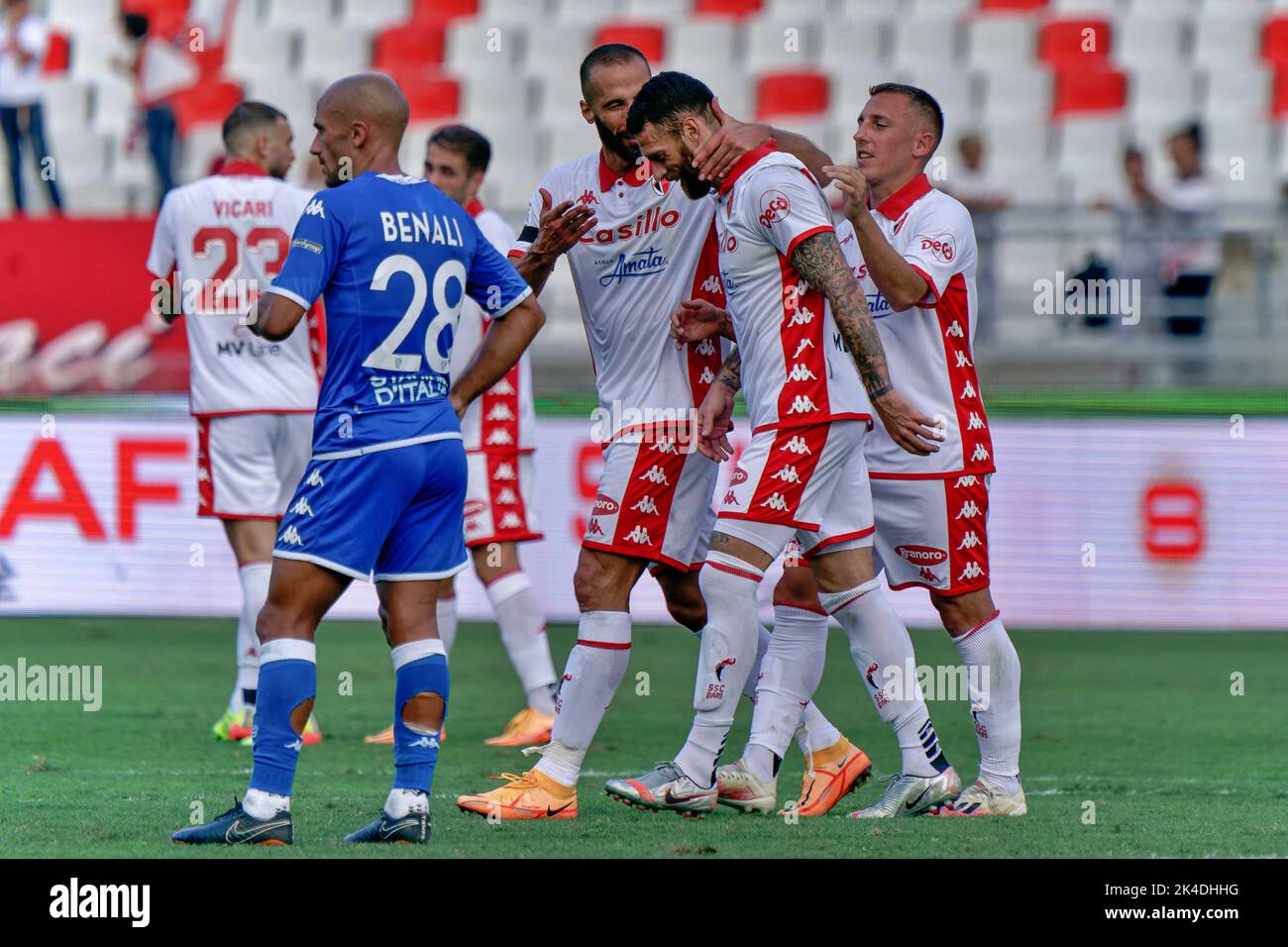 San Nicola stadium, Bari, Italy, October 01, 2022, Mirco Antenucci and ...