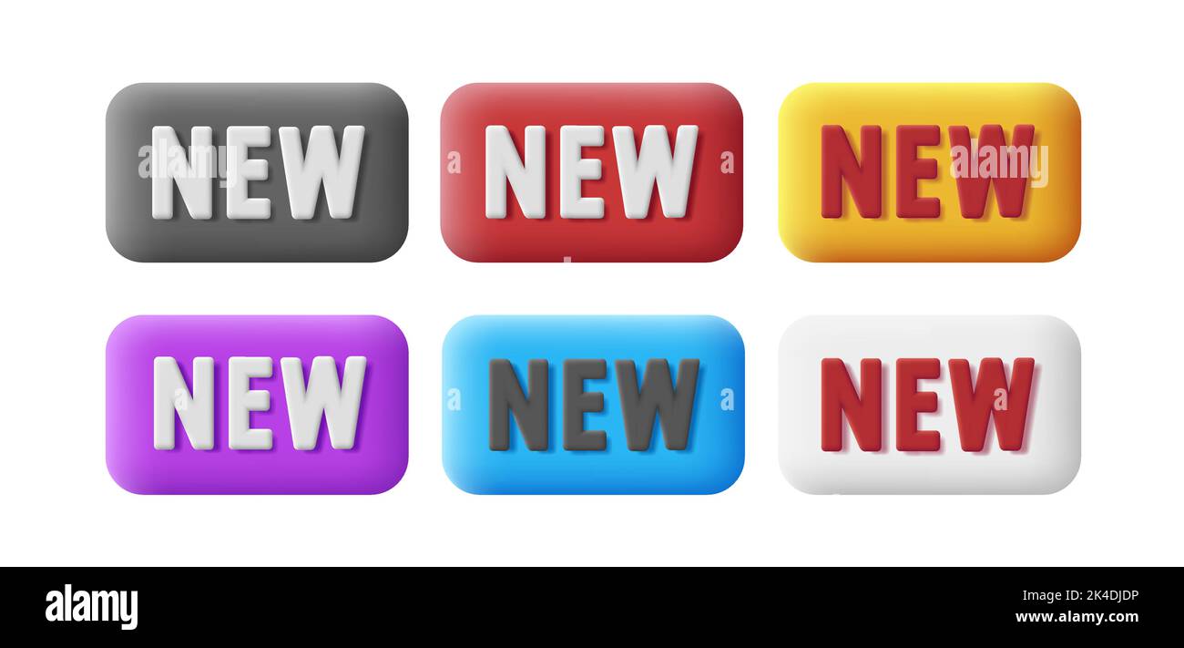 new label 3d badge set, isolated tags with text, cartoon style ...