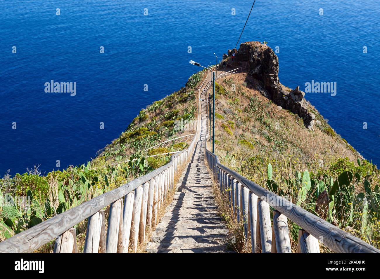 Staircase from the Chriso Statue to the cape at Garajau Garajau, Canico ...