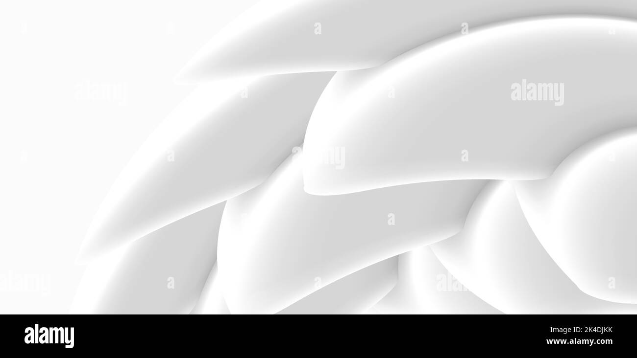 White abstract background of fluid white render 3d shapes, modern ...