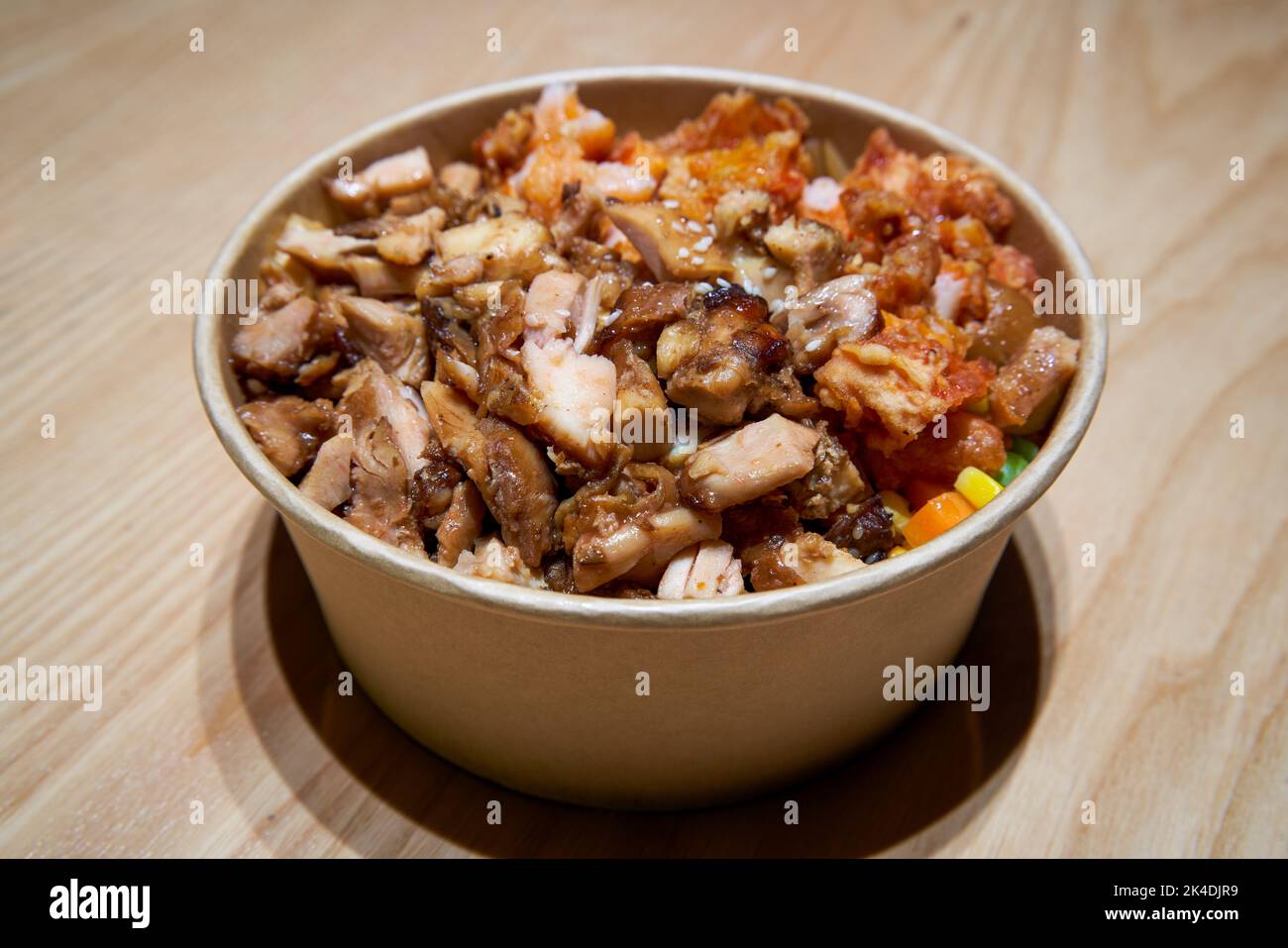 A Crispy and Delicious BBQ Chicken Chop Double Rice Stock Photo - Alamy