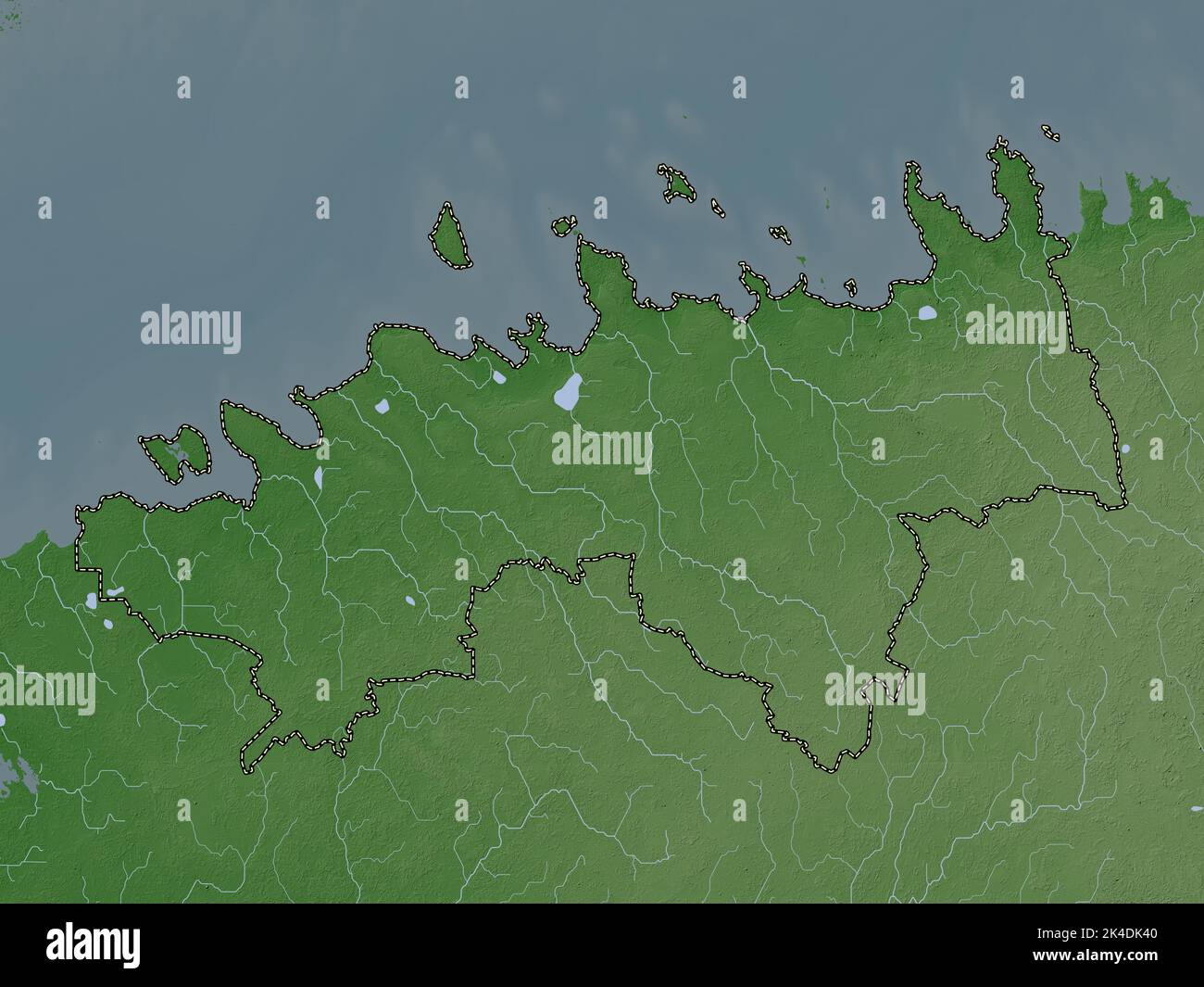 Harju, county of Estonia. Elevation map colored in wiki style with ...
