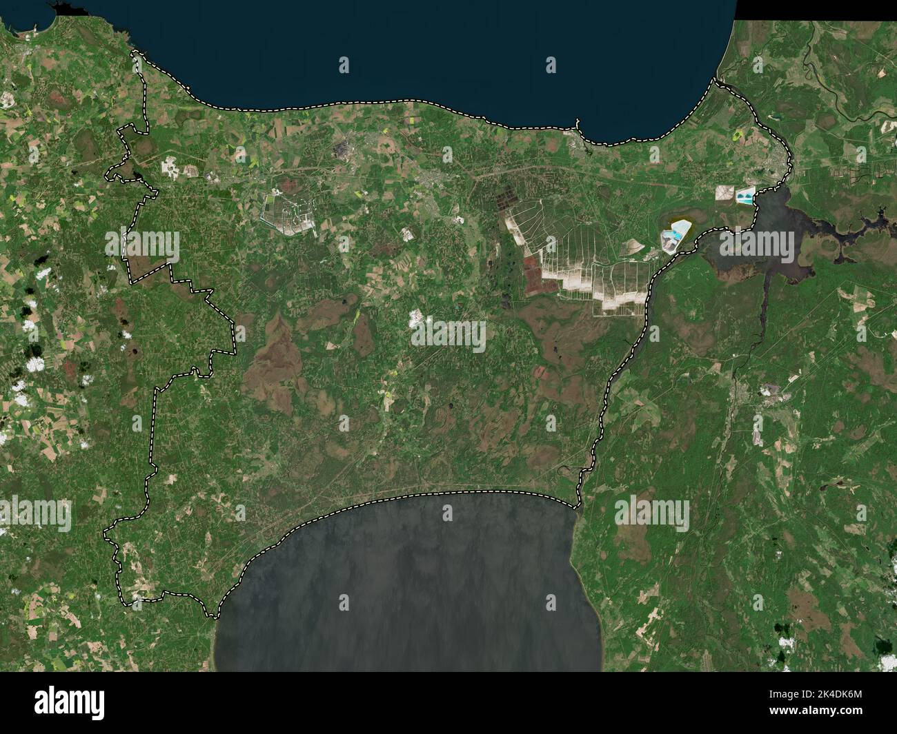 Ida-Viru, county of Estonia. High resolution satellite map Stock Photo ...