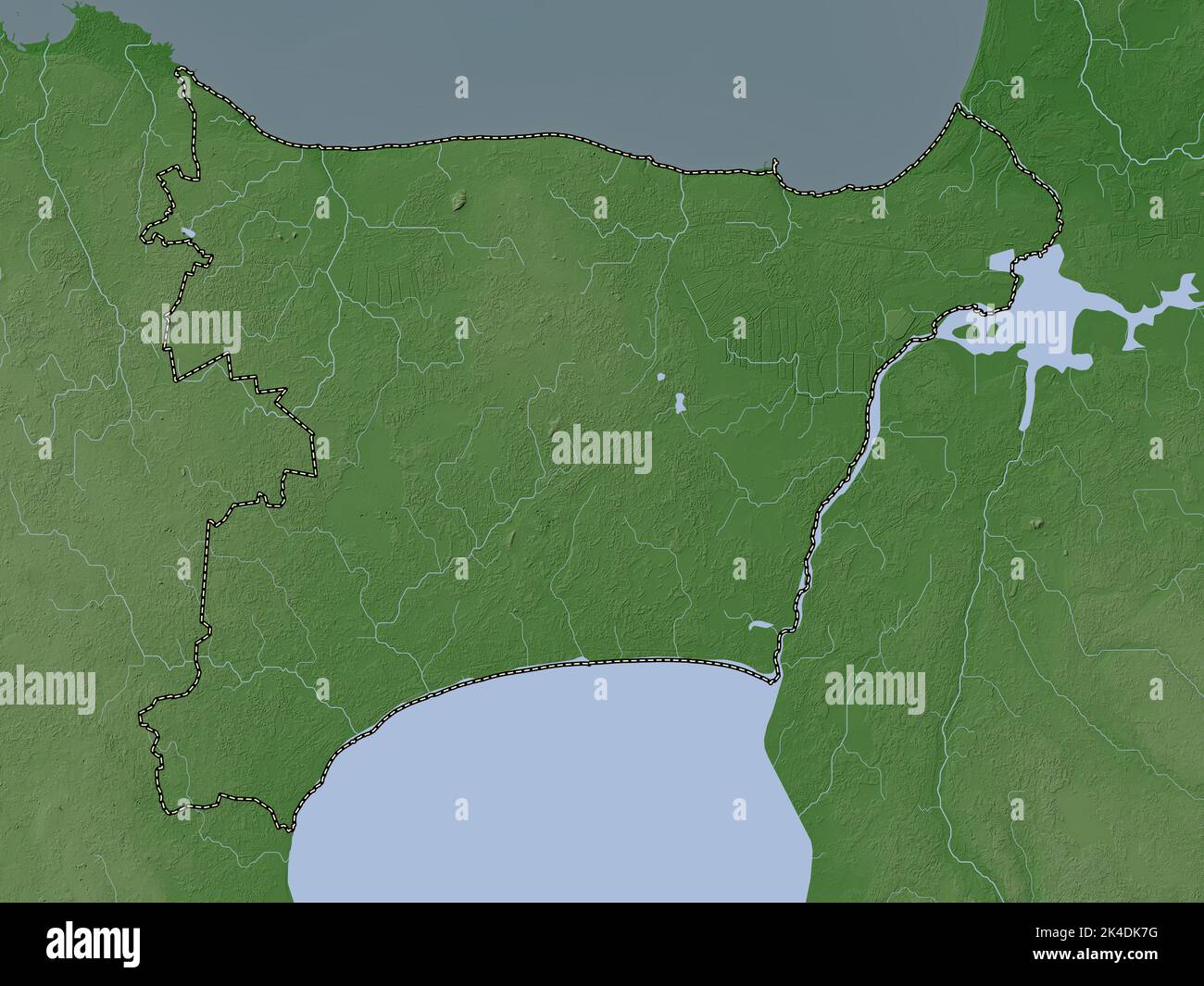 Ida-Viru, county of Estonia. Elevation map colored in wiki style with ...