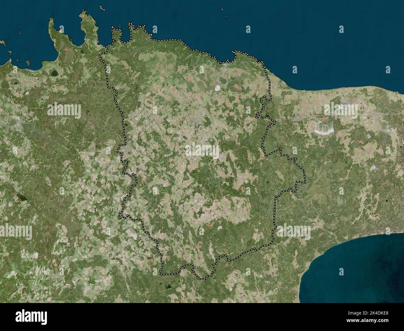 Laane-Viru, county of Estonia. High resolution satellite map Stock ...