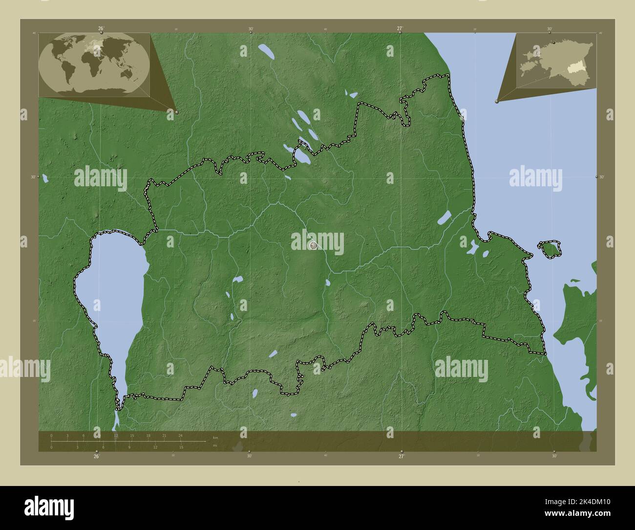 Tartu, county of Estonia. Elevation map colored in wiki style with ...