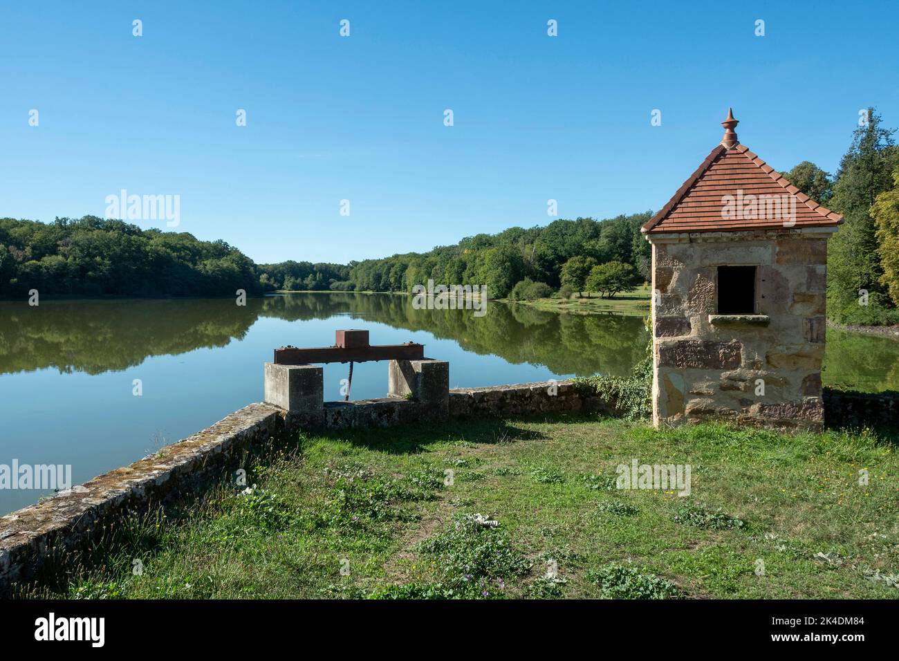 Troncais land . Troncais pond. Allier department. Auvergne Rhone Alpes ...