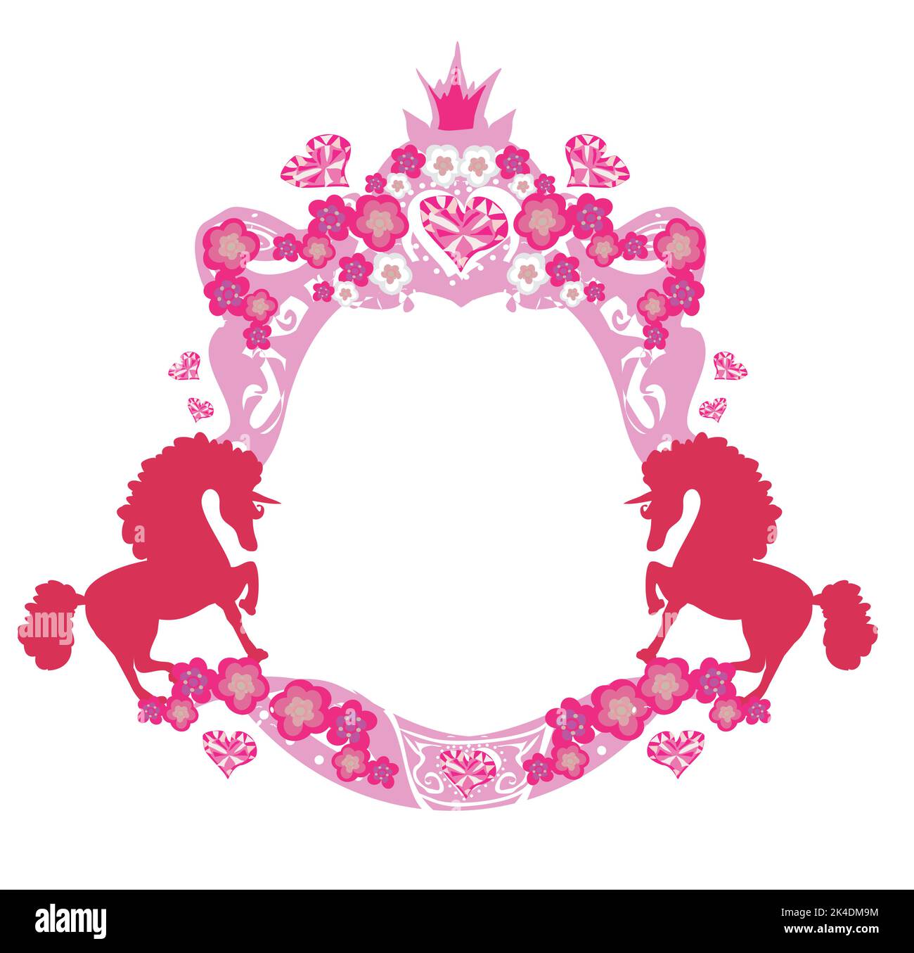decorative girlish frame with unicorns Stock Vector Image & Art - Alamy