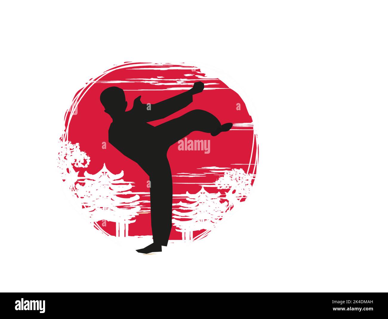 Creative abstract illustration of karate fighter Stock Vector Image ...