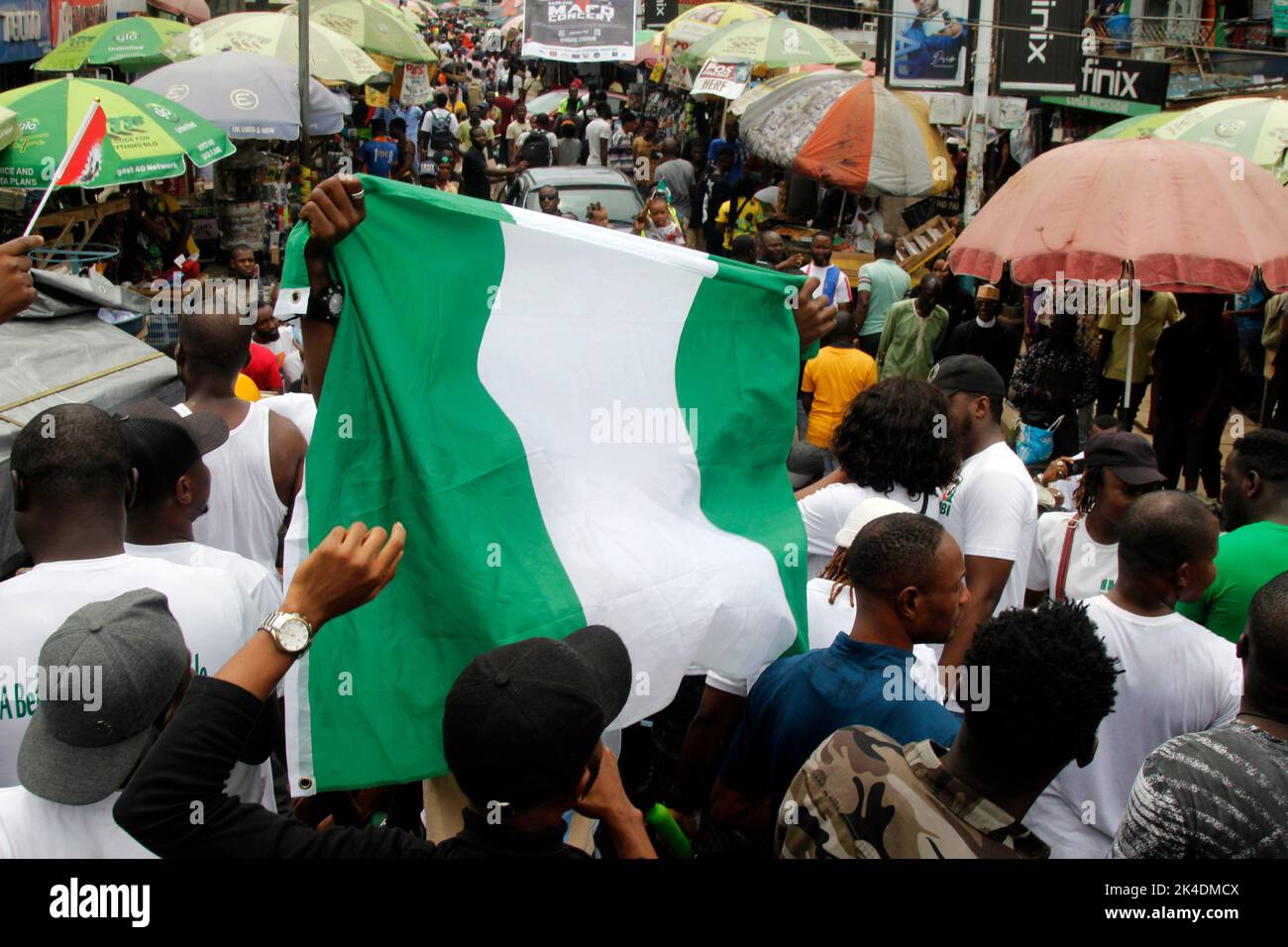 Lagos, Nigeria 1st October, 2022 Supporters (aka Obedient) of Peter Obi ...