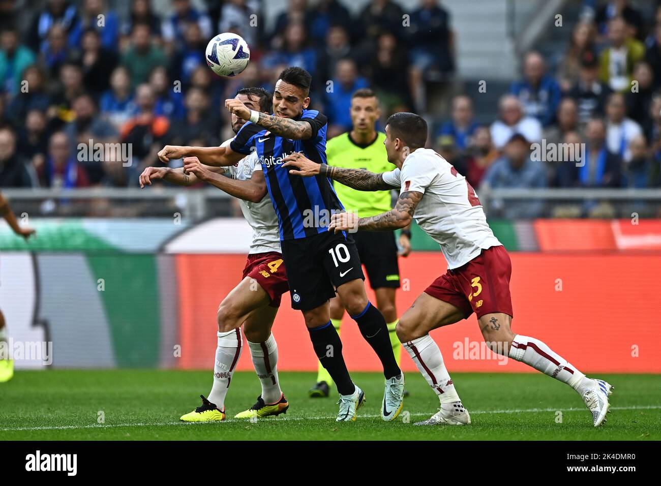 Bryan Cristante (Roma)Lautaro Martinez (Inter)Gianluca Mancini (Roma ...