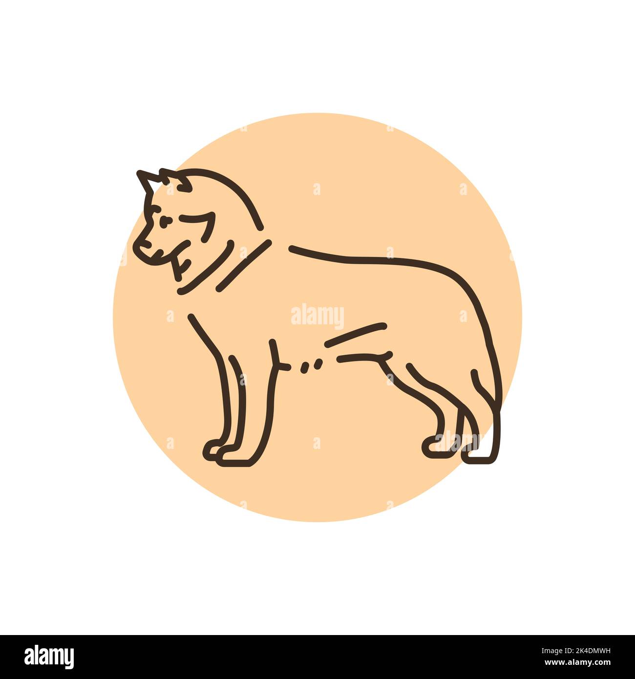 Siberian Husky color line icon. Dog breed. Pictogram for web page ...