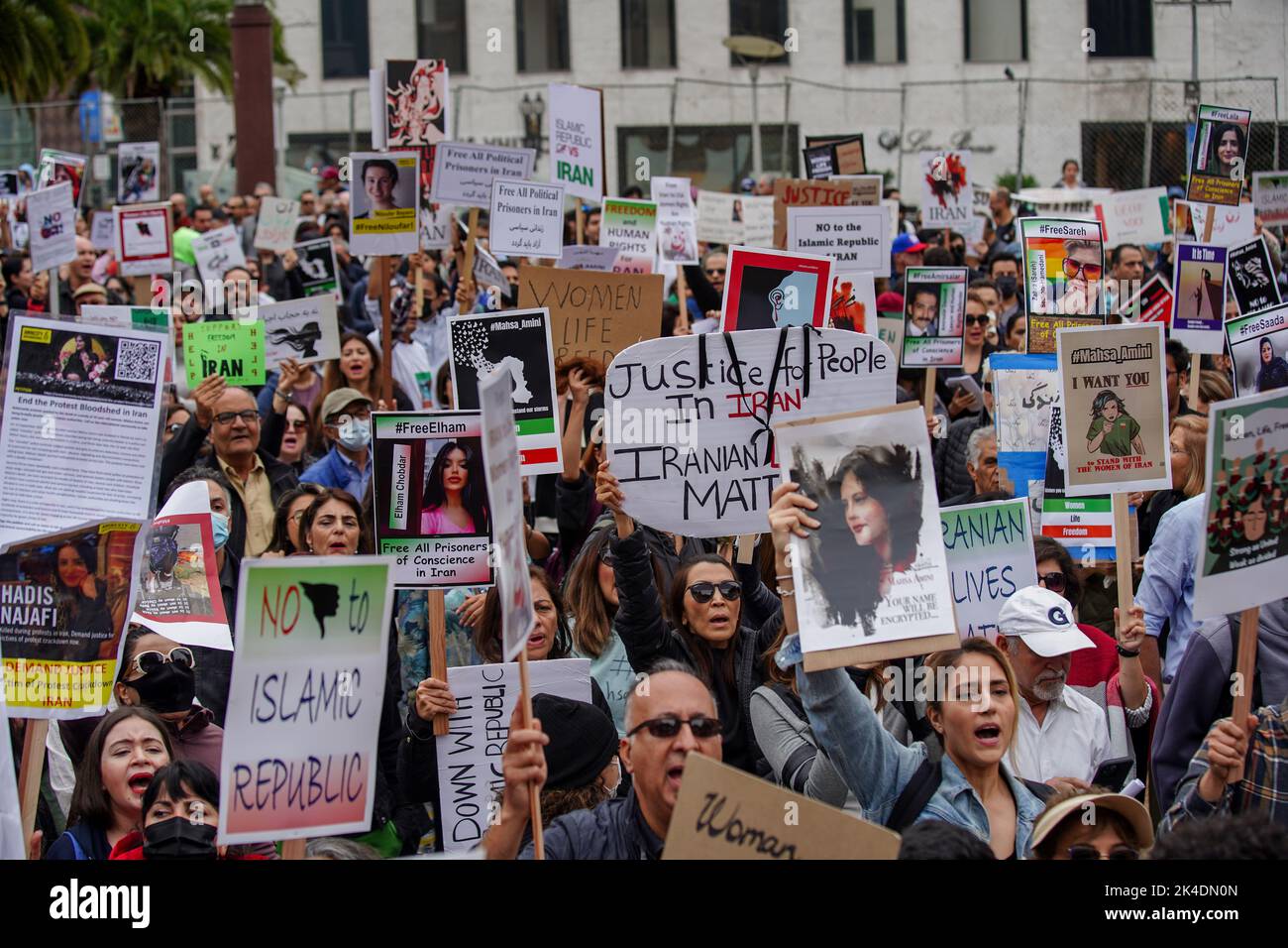 San Francisco, United States. 01st Oct, 2022. People rally at the Union ...