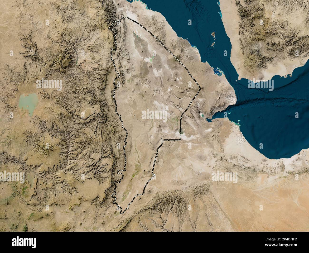 Afar, state of Ethiopia. Low resolution satellite map Stock Photo - Alamy