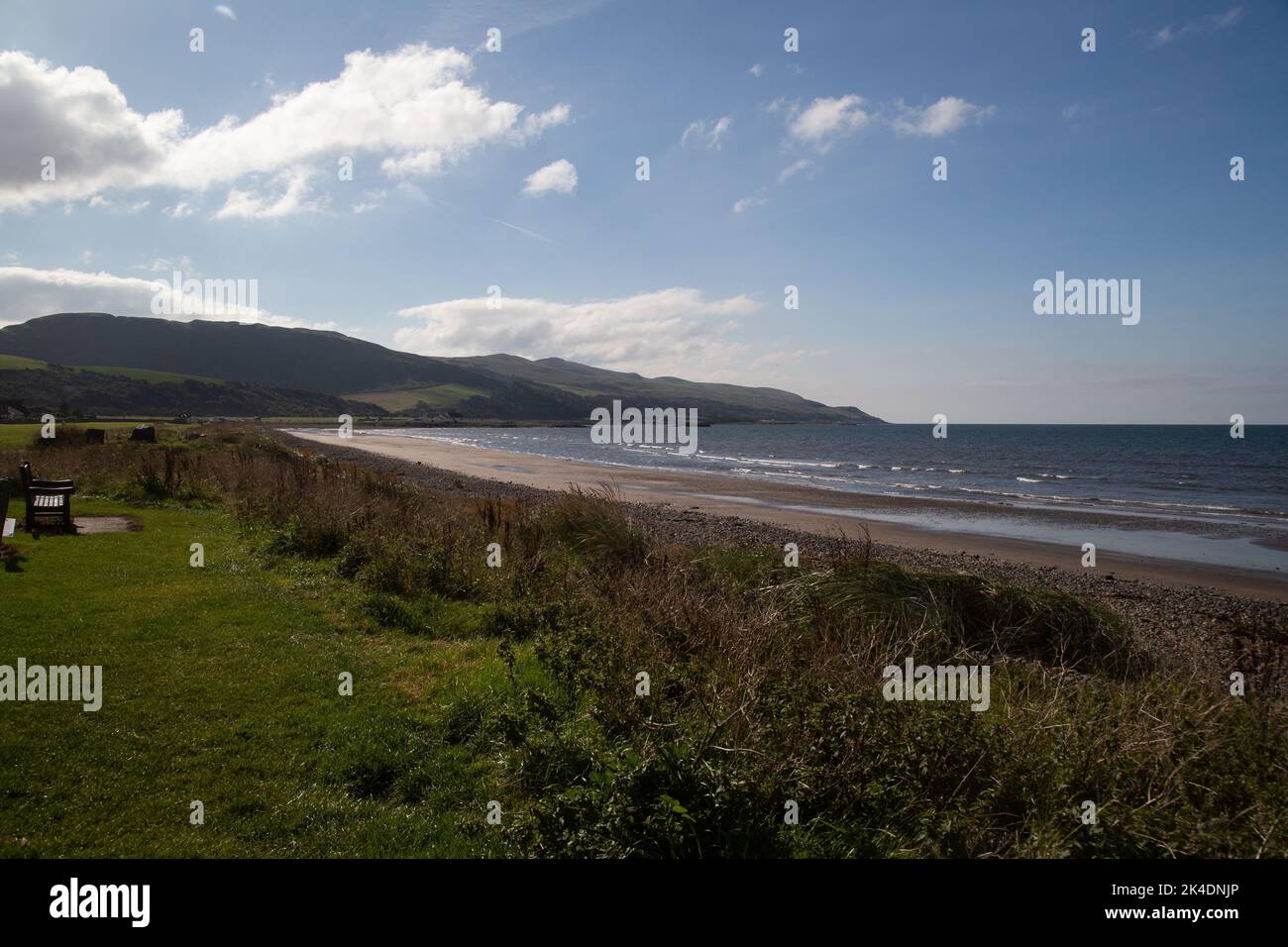 Girvan, Ayrshire, Scotland, September 29th 2022, a view of the sandy ...