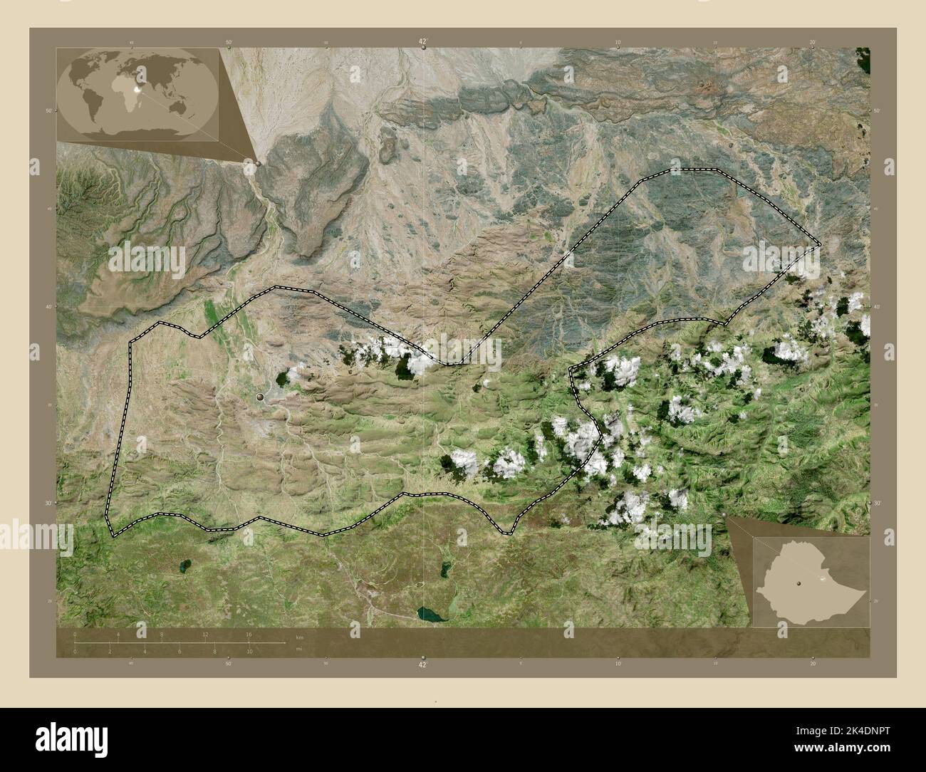 Dire Dawa, city of Ethiopia. High resolution satellite map. Locations ...