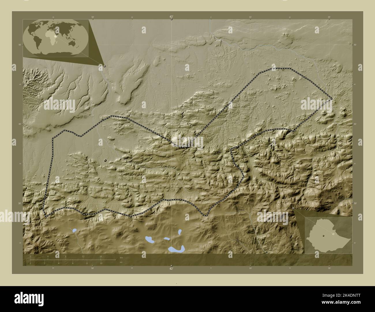 Dire Dawa, city of Ethiopia. Elevation map colored in wiki style with ...