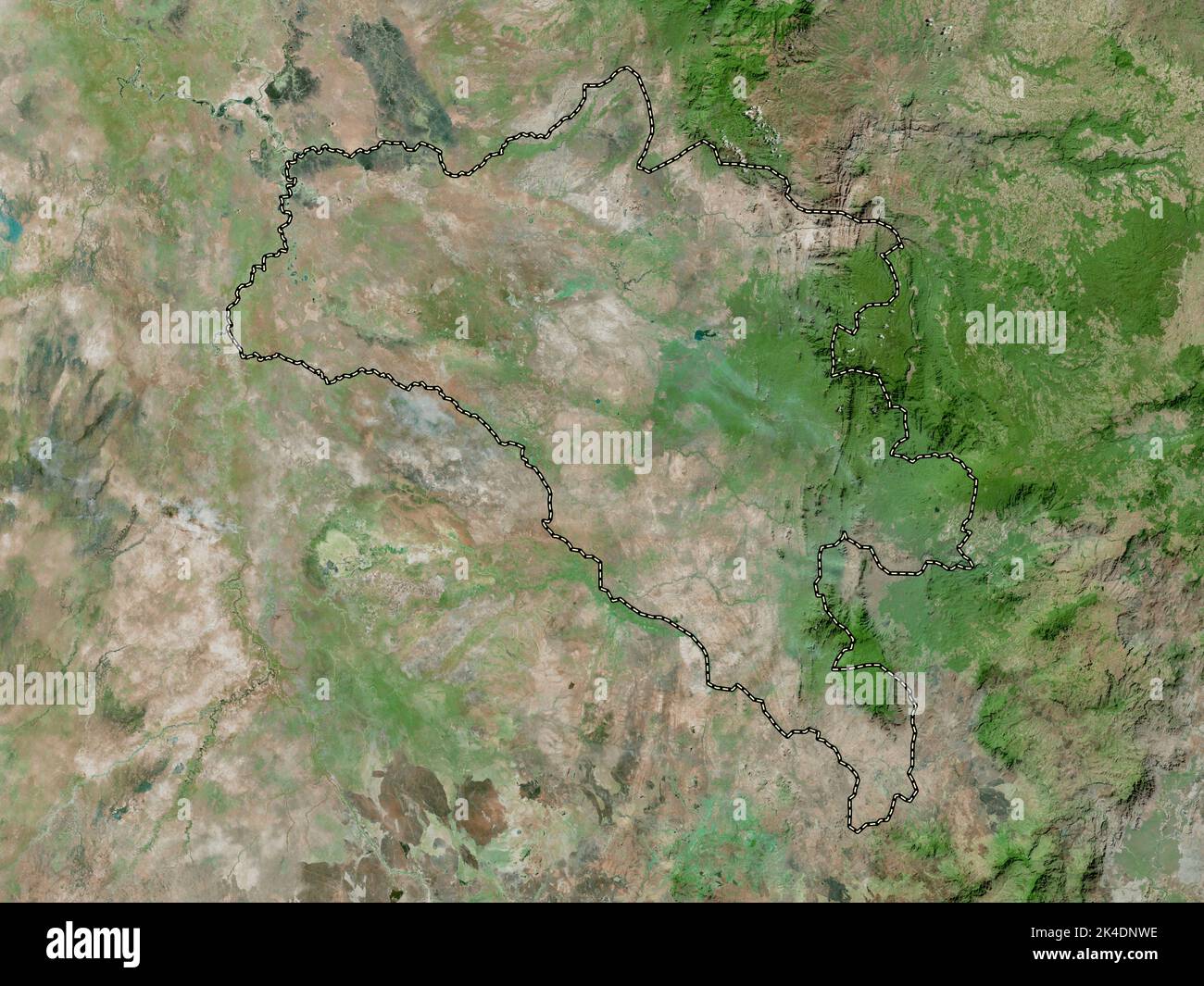 Gambela Peoples, state of Ethiopia. High resolution satellite map Stock ...