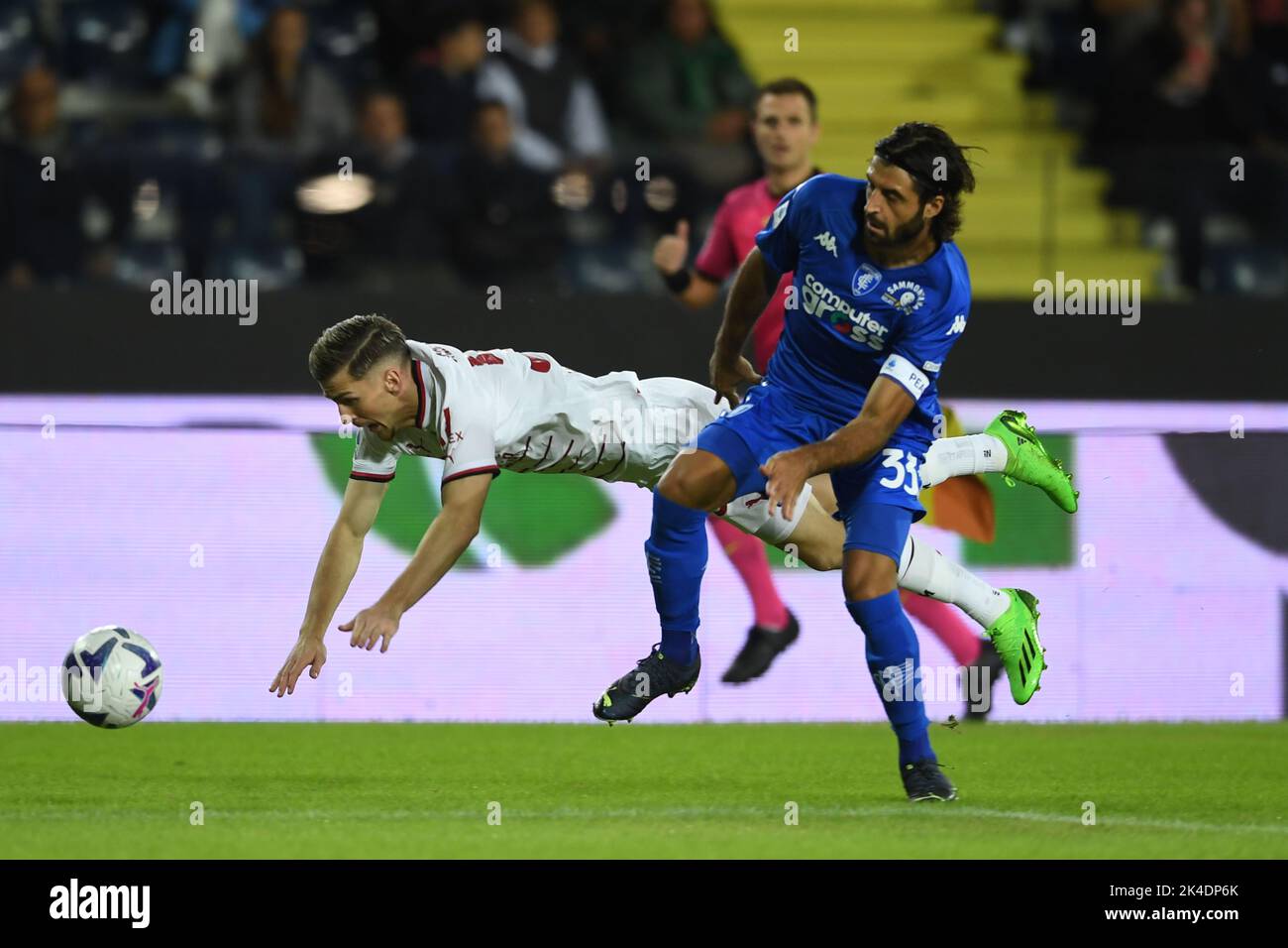 Alexis Saelemaekers (Milan)Sebastiano Luperto (Empoli) during the ...