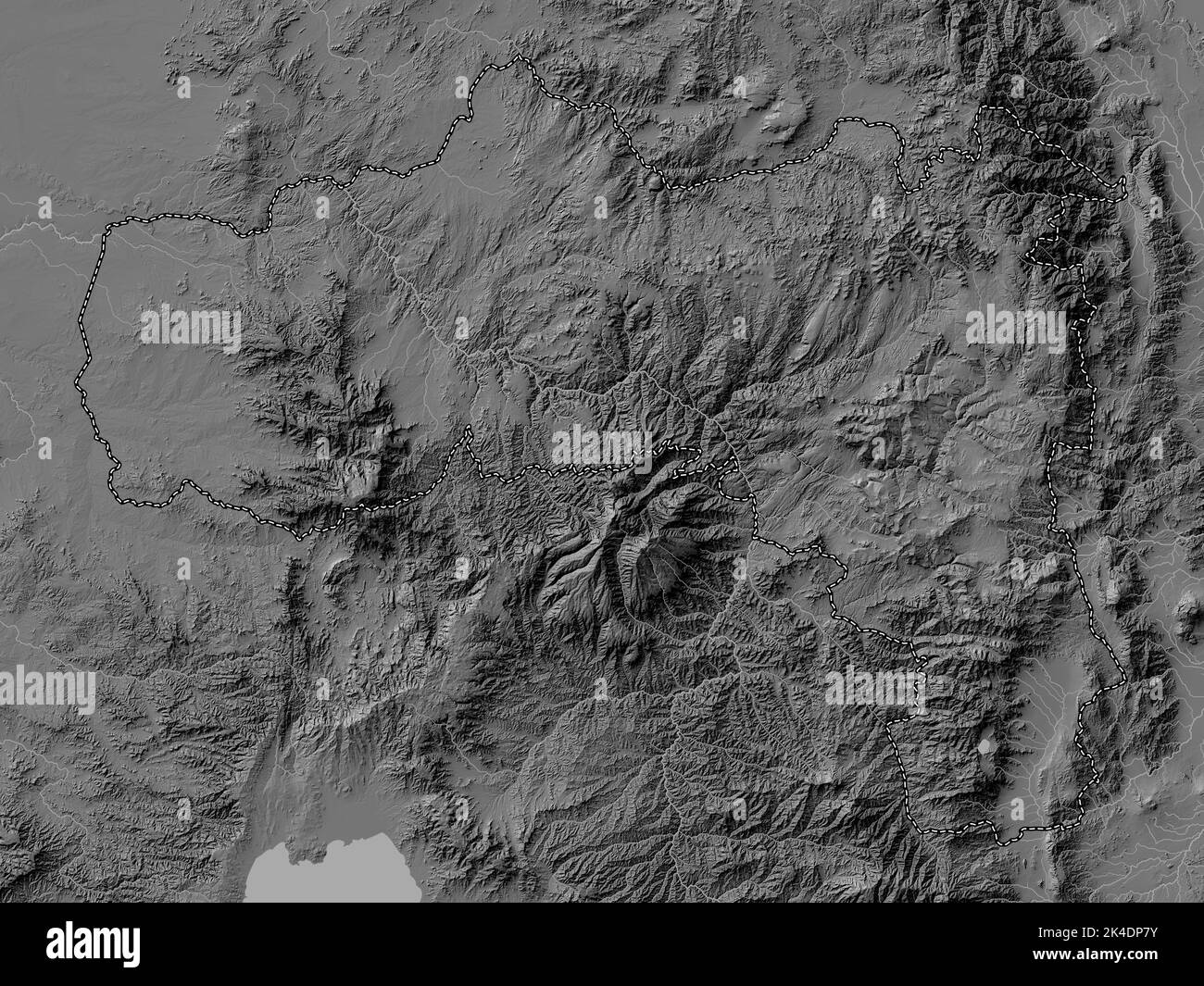 Tigray, state of Ethiopia. Bilevel elevation map with lakes and rivers ...