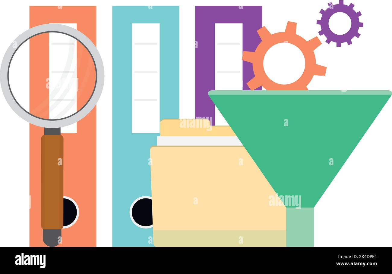 Organisation and sorting data files, filter for infoflow. Vector ...