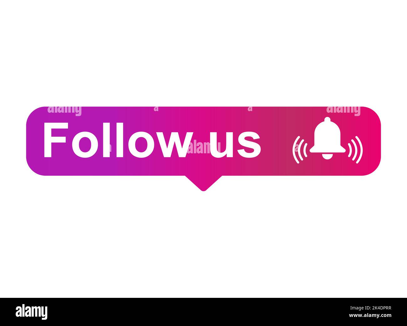 Follow us graphic concept symbol, speech button web label, vector ...