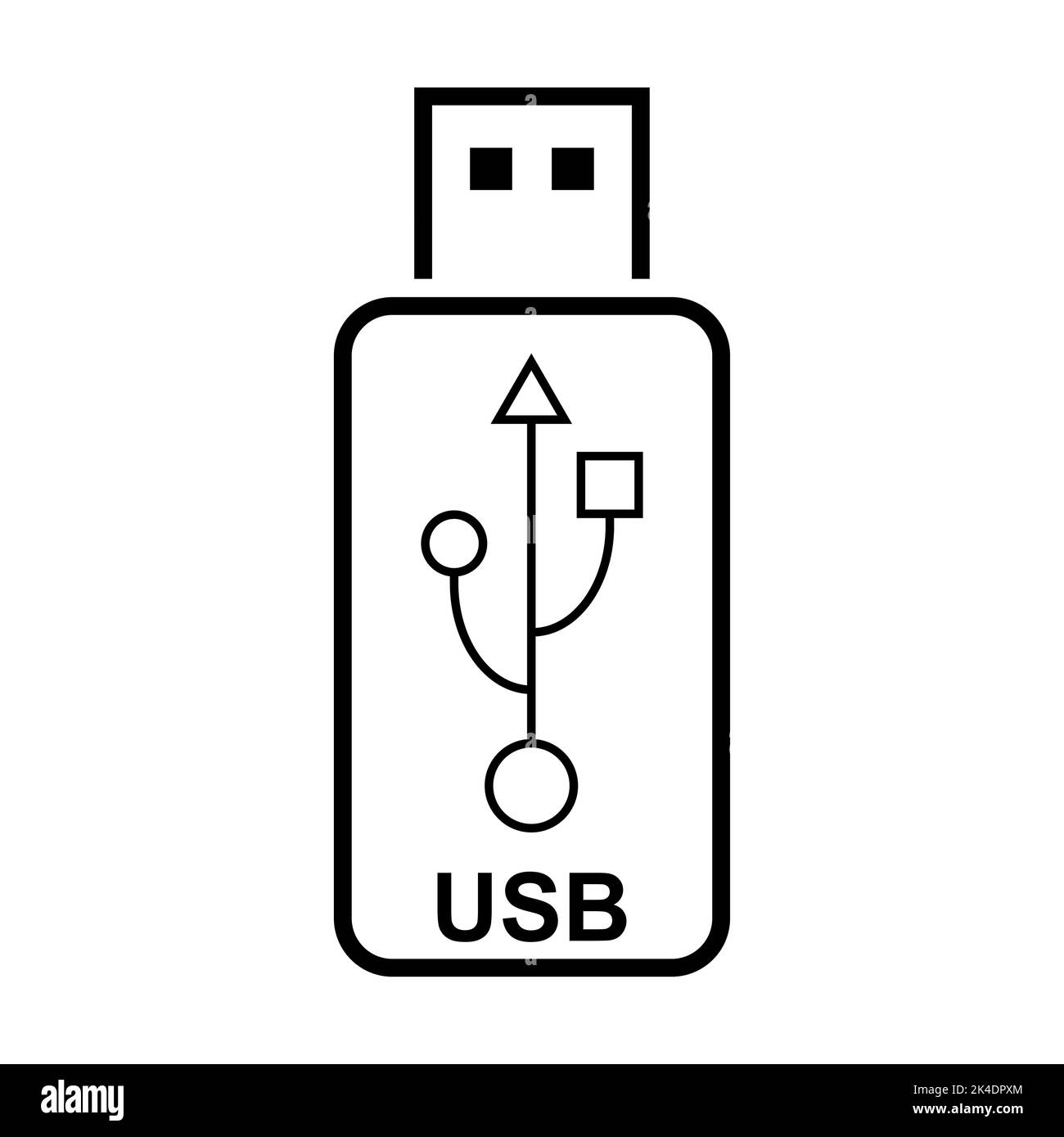 USB icon technology, connect device sign, electronic portable symbol ...