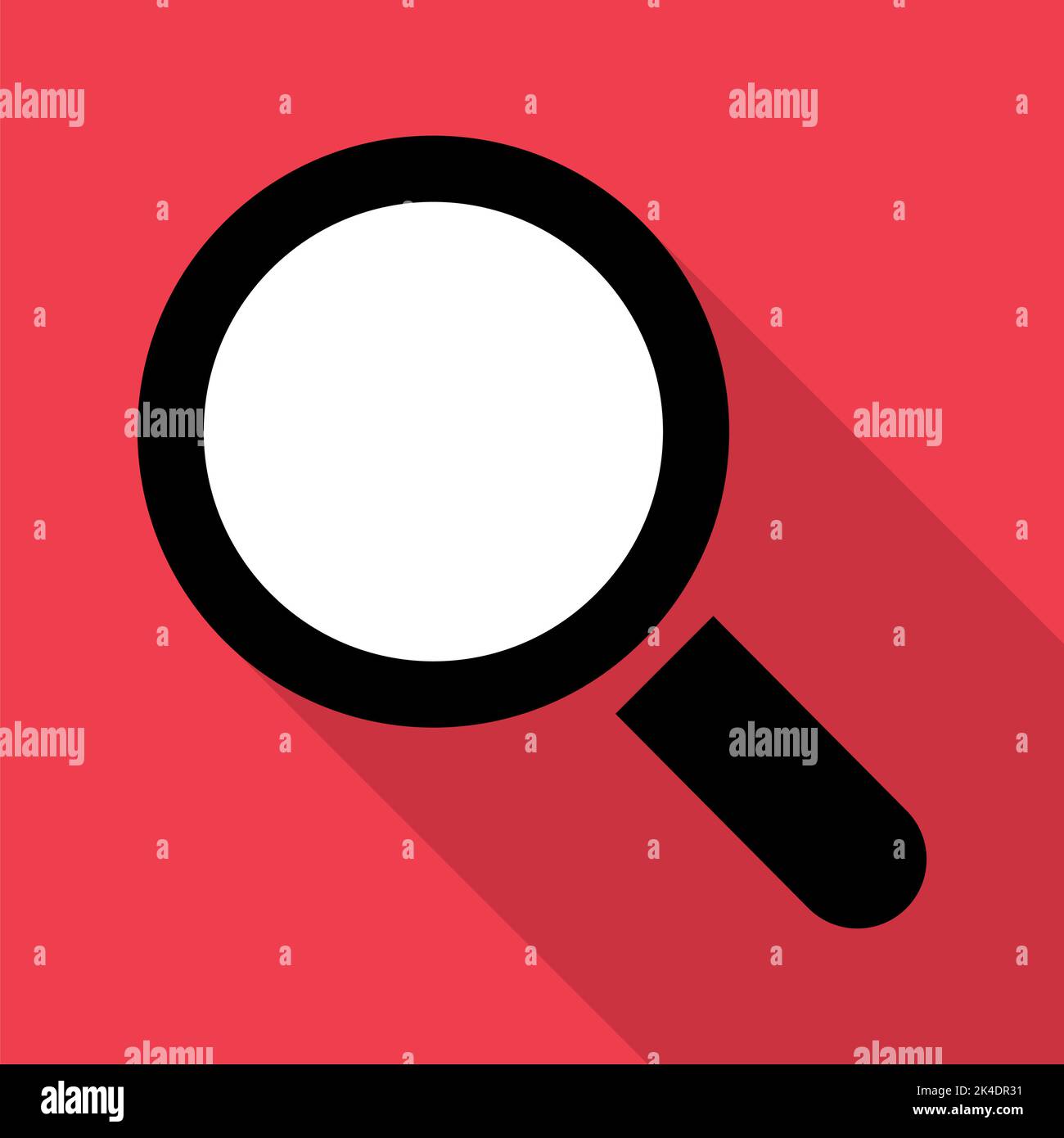 Magnifying glass icon shadow, zoom find focus symbol, loupe web ...
