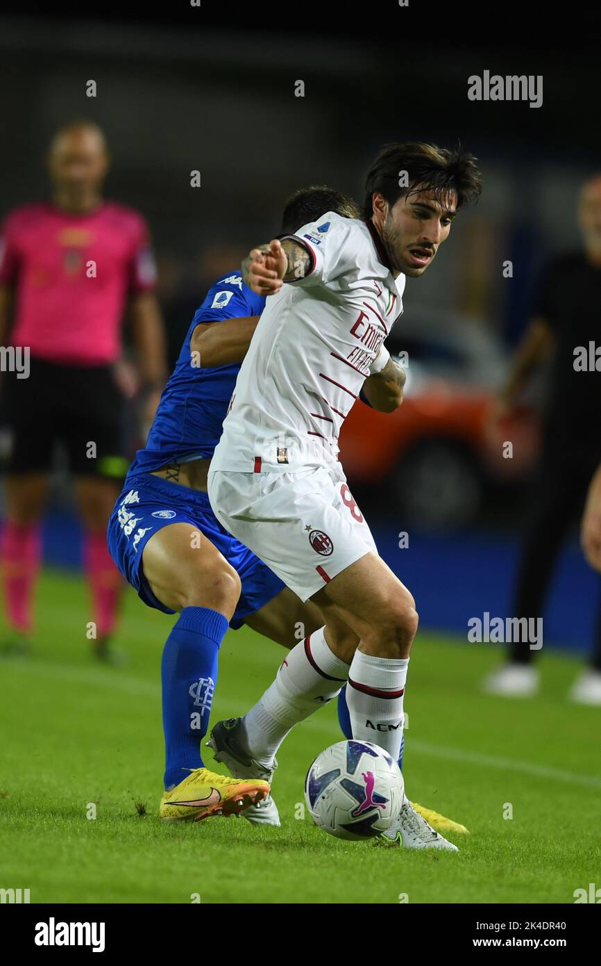Sandro Tonali (Milan)Martin Satriano (Empoli) during the "Serie A ...