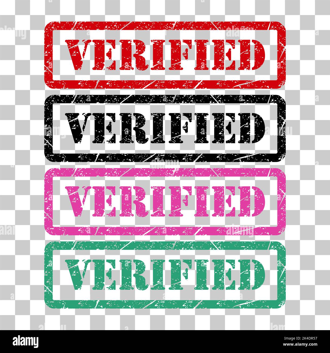 Set of Verified stamp symbol, label sticker sign button, text banner vector illustration Stock ...