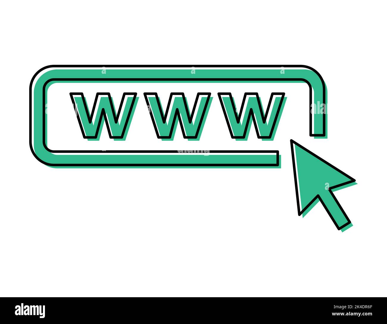 World wide web icon, www internet website symbol, click mouse arrow ...