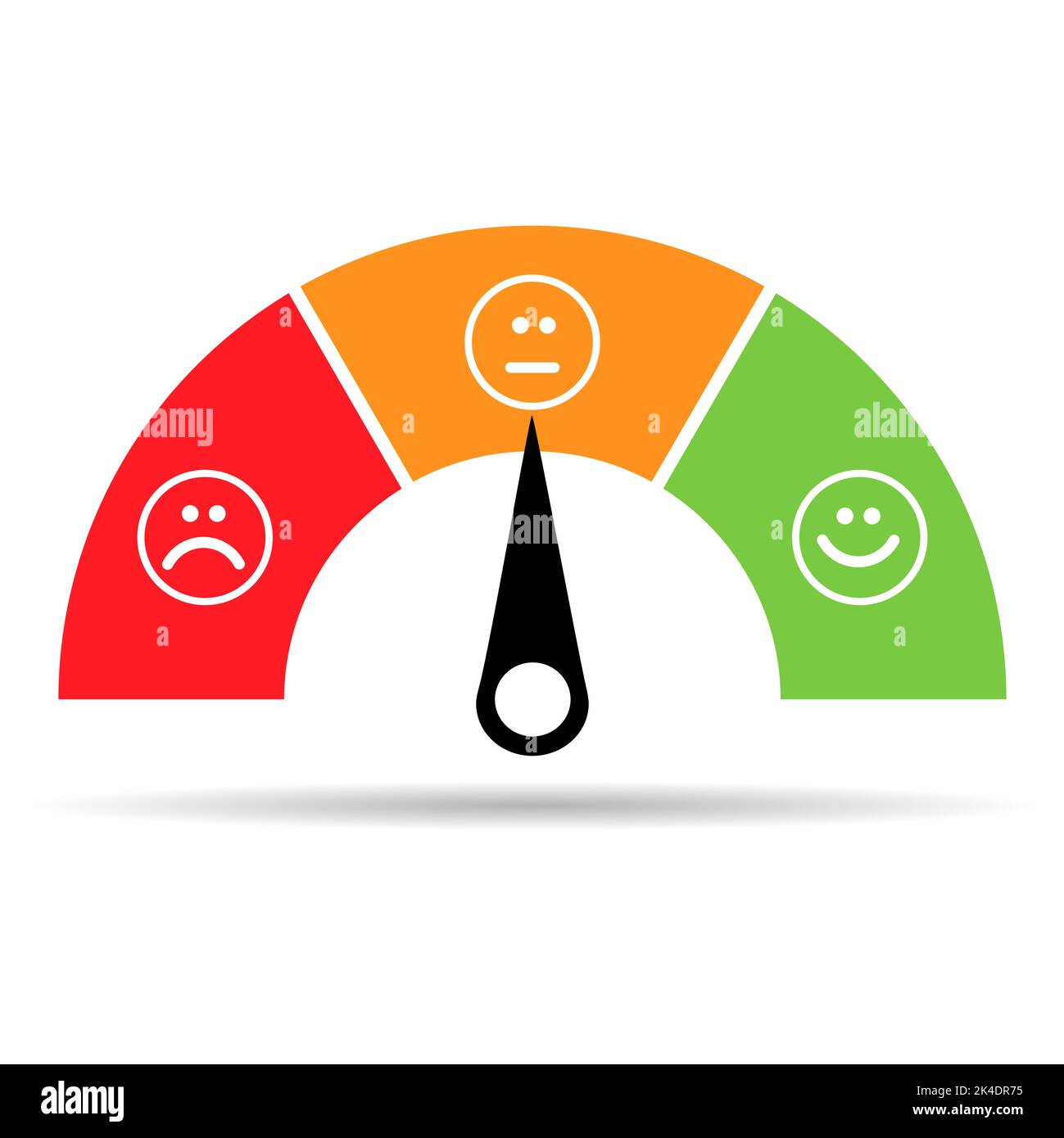 Customer satisfaction meter shadow icon, graph rating measure business ...