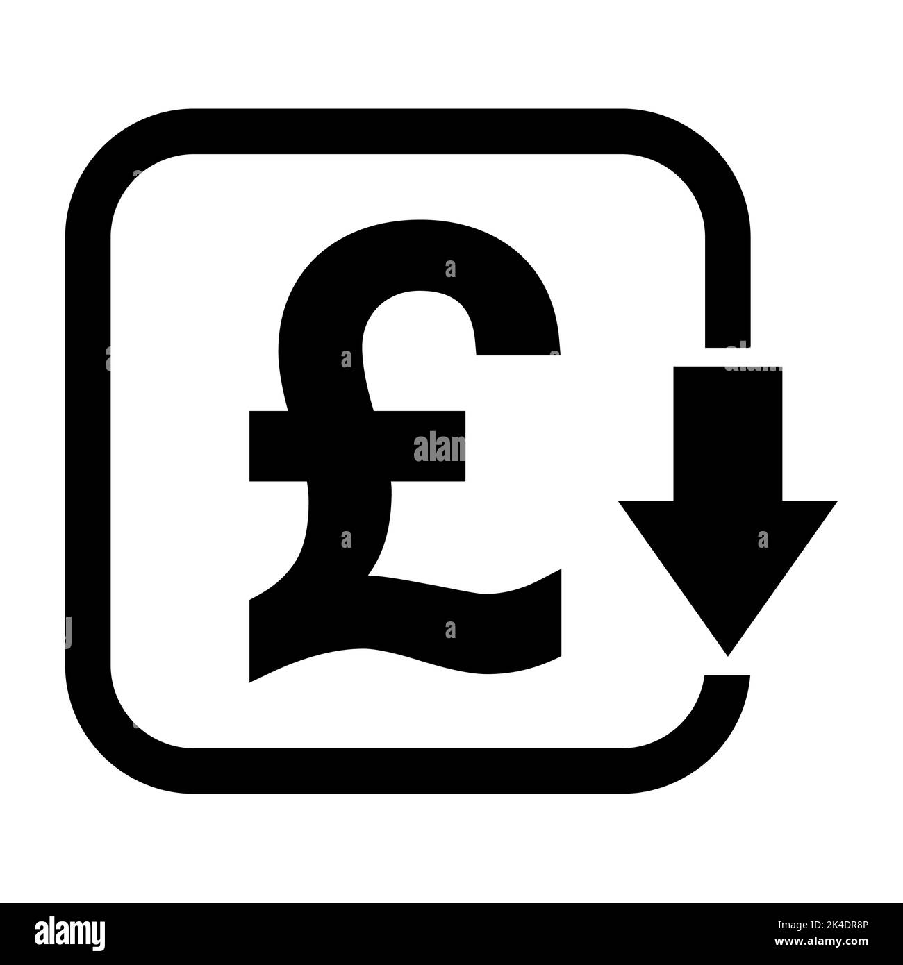 Cost reduction- decrease pound icon. Vector symbol isolated on background Stock Vector Image ...