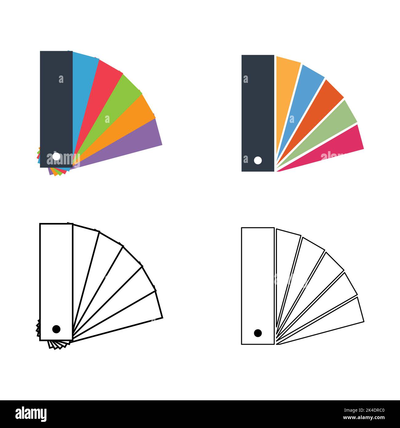 Set of Pantone color icon, colorful graphic catalog symbol, color template web vector ...