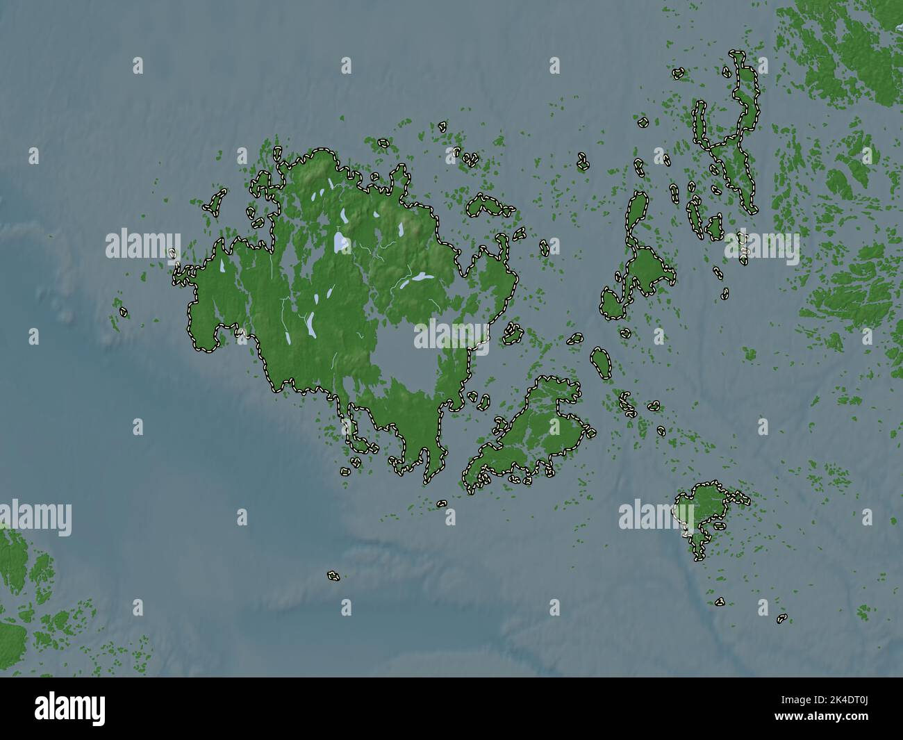 Aland, region of Finland. Elevation map colored in wiki style with ...