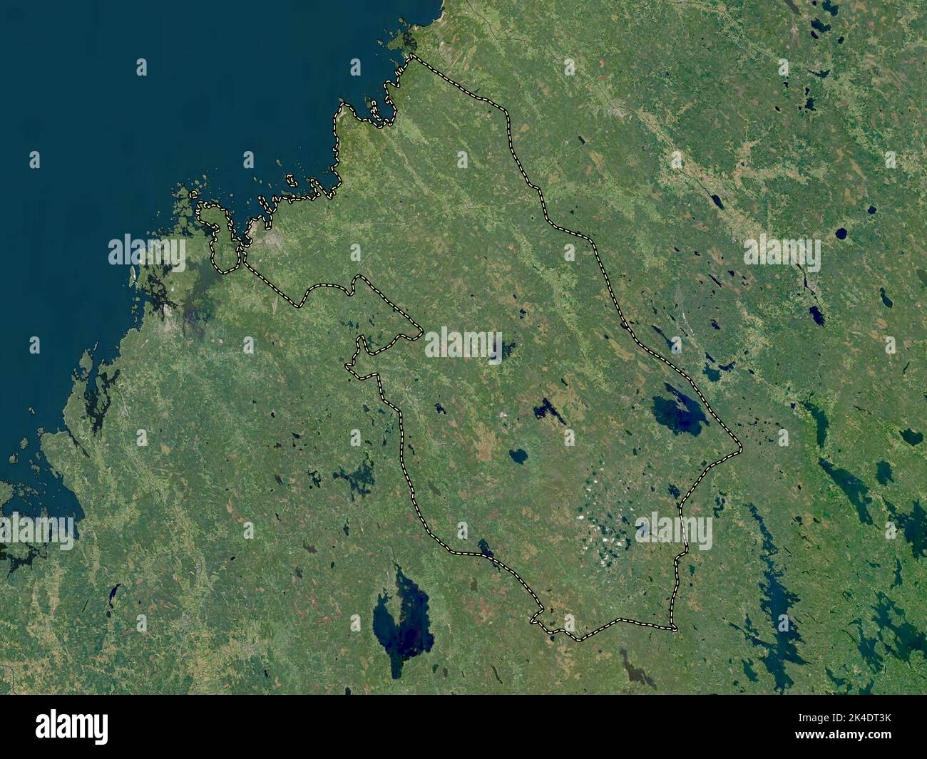 Central Ostrobothnia, region of Finland. Low resolution satellite map ...