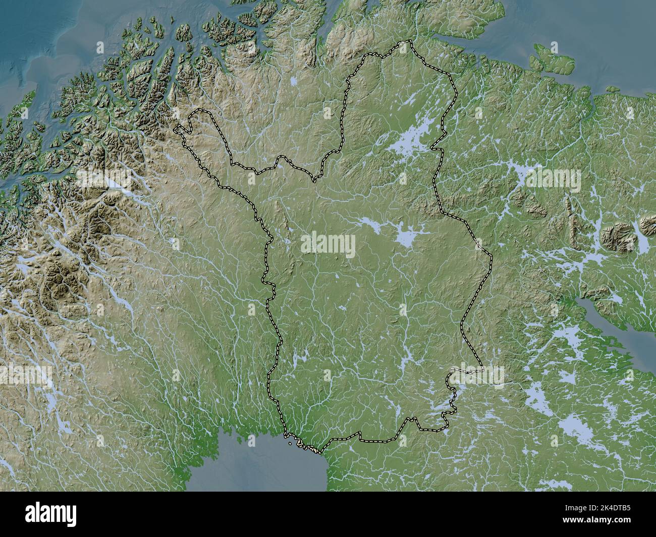 Lapland, region of Finland. Elevation map colored in wiki style with ...
