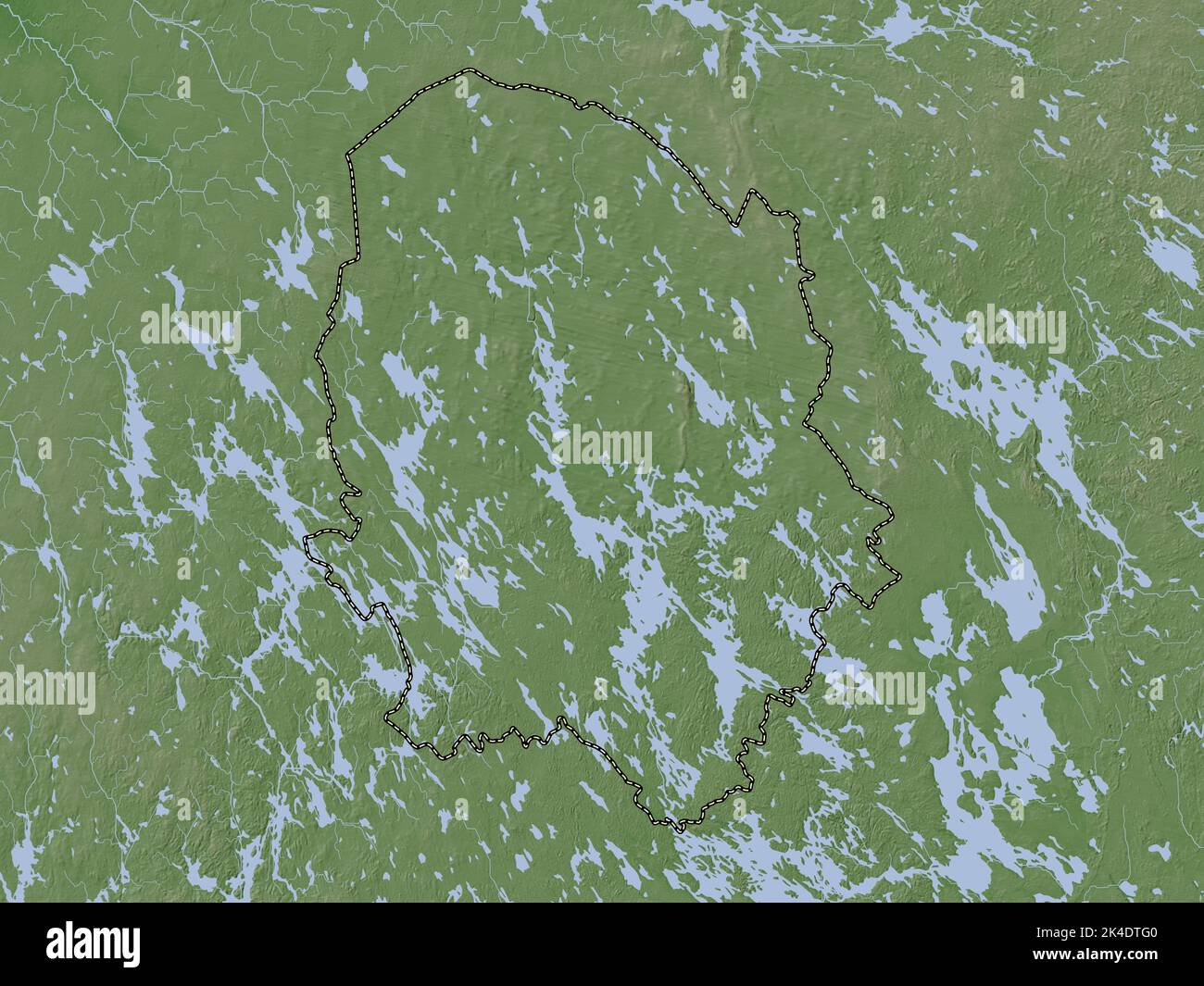 North Savonia, region of Finland. Elevation map colored in wiki style ...