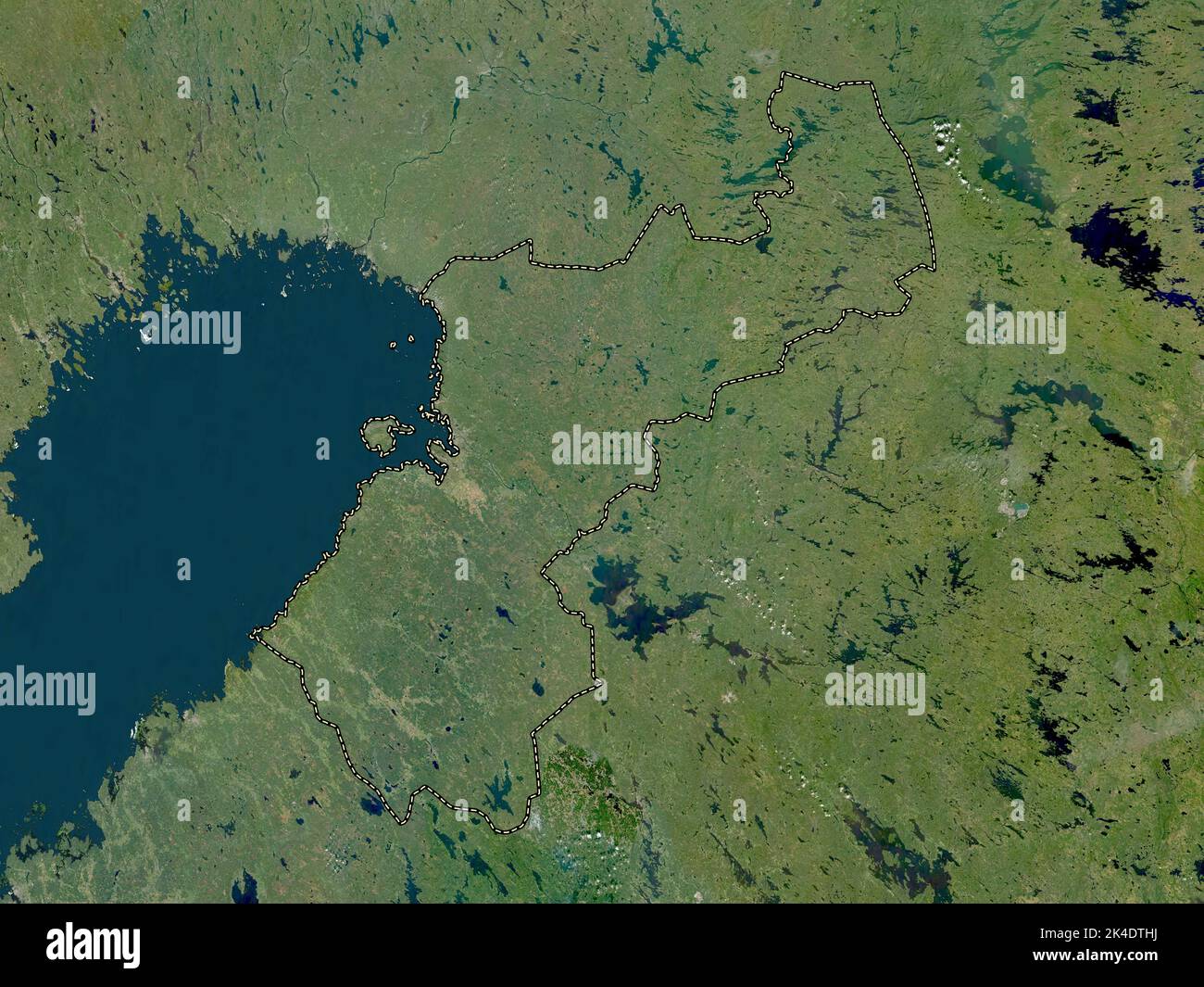 Northern Ostrobothnia, region of Finland. Low resolution satellite map ...