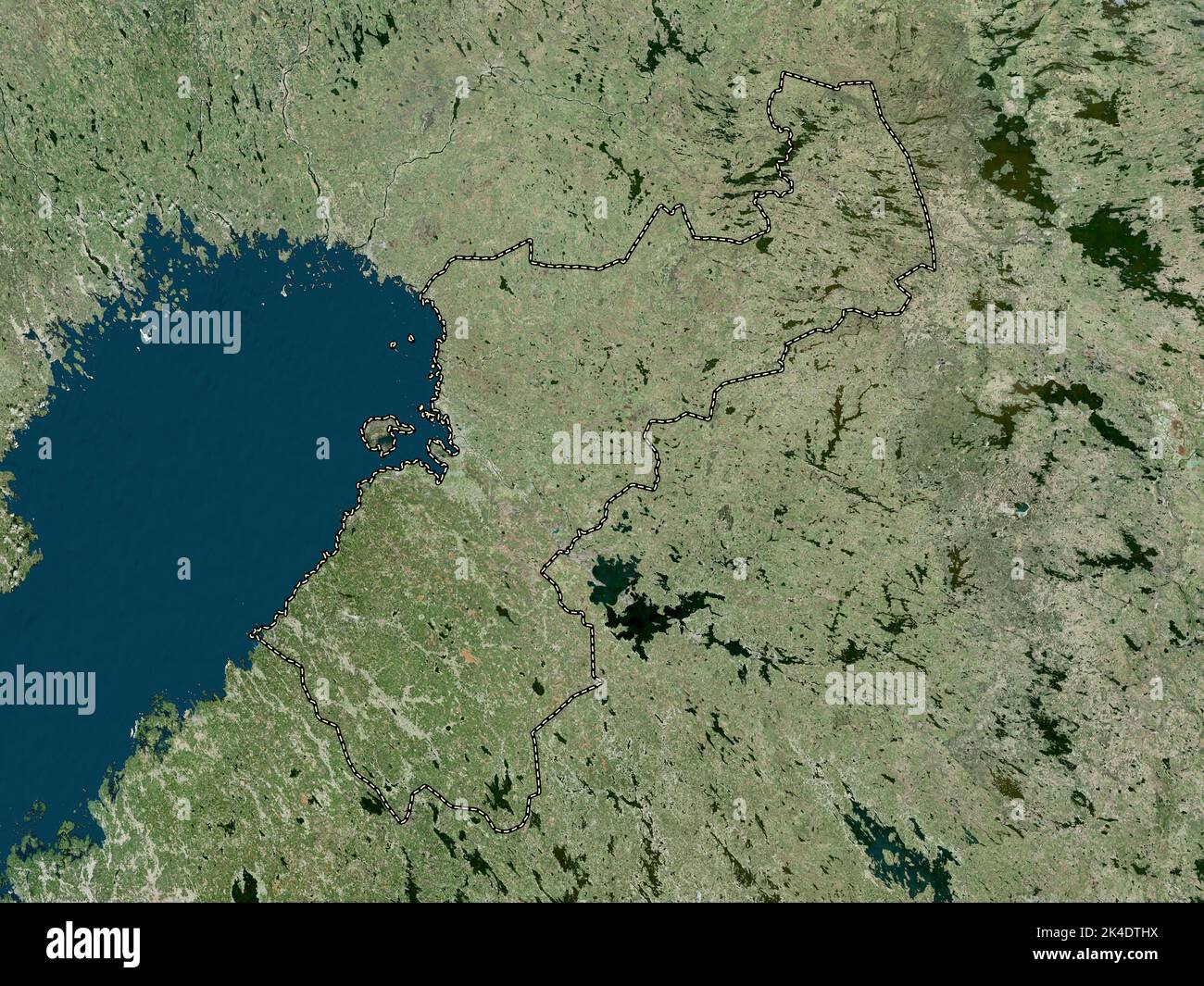 Northern Ostrobothnia, region of Finland. High resolution satellite map ...