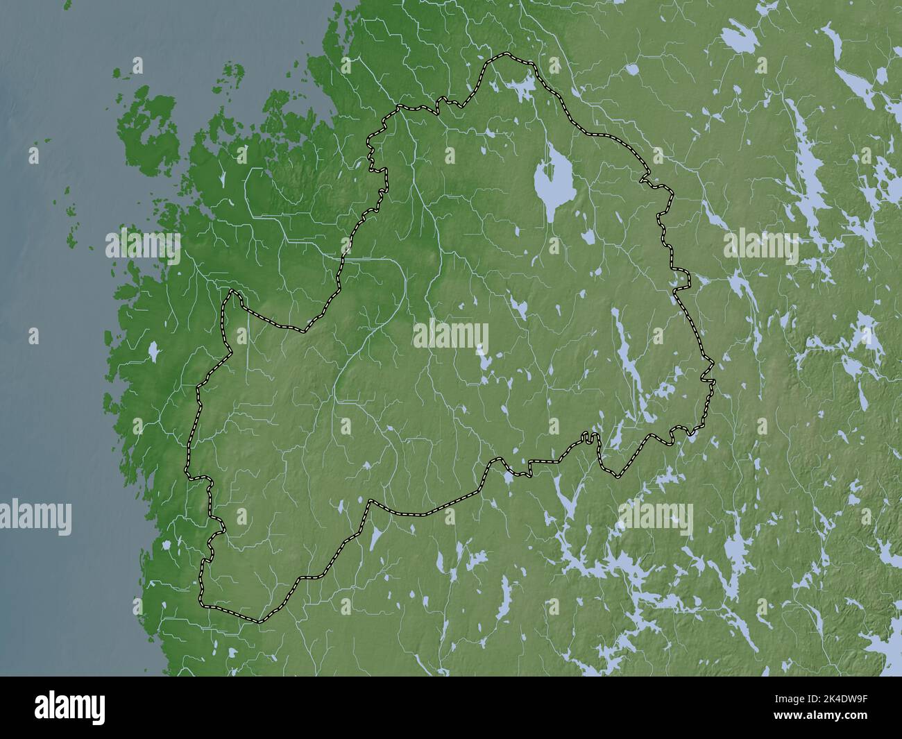 Southern Ostrobothnia, region of Finland. Elevation map colored in wiki ...