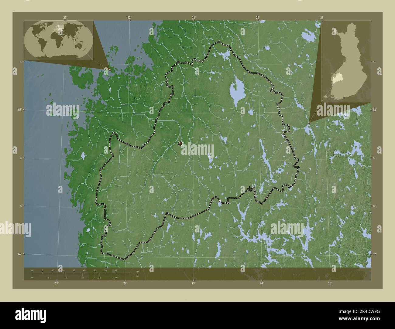 Southern Ostrobothnia, region of Finland. Elevation map colored in wiki ...