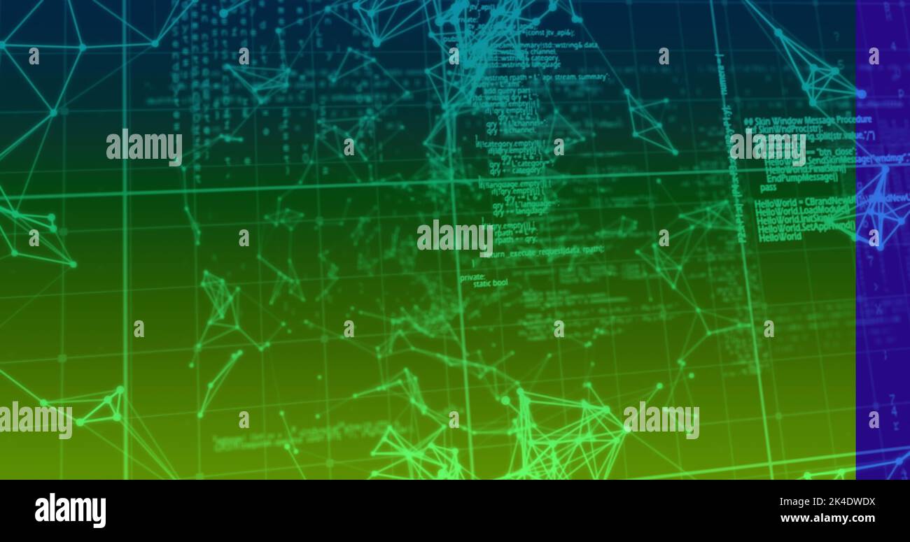 Image of network of connections over data processing Stock Photo - Alamy