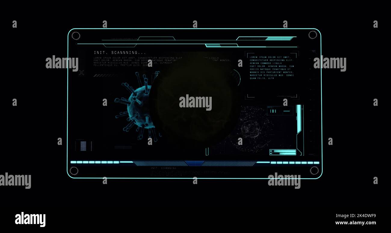 Image of data processing over virus cells Stock Photo - Alamy