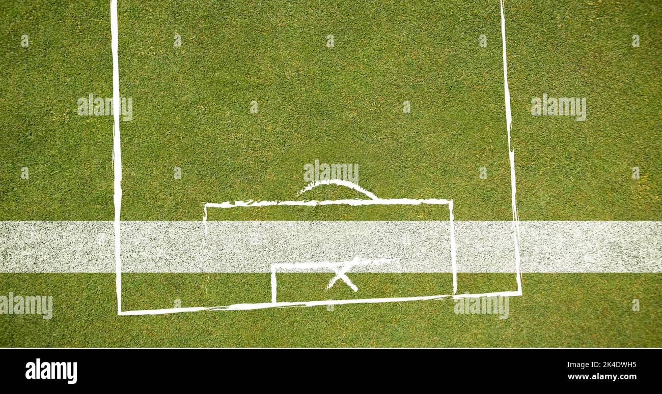 Image of game plan over green background Stock Photo - Alamy