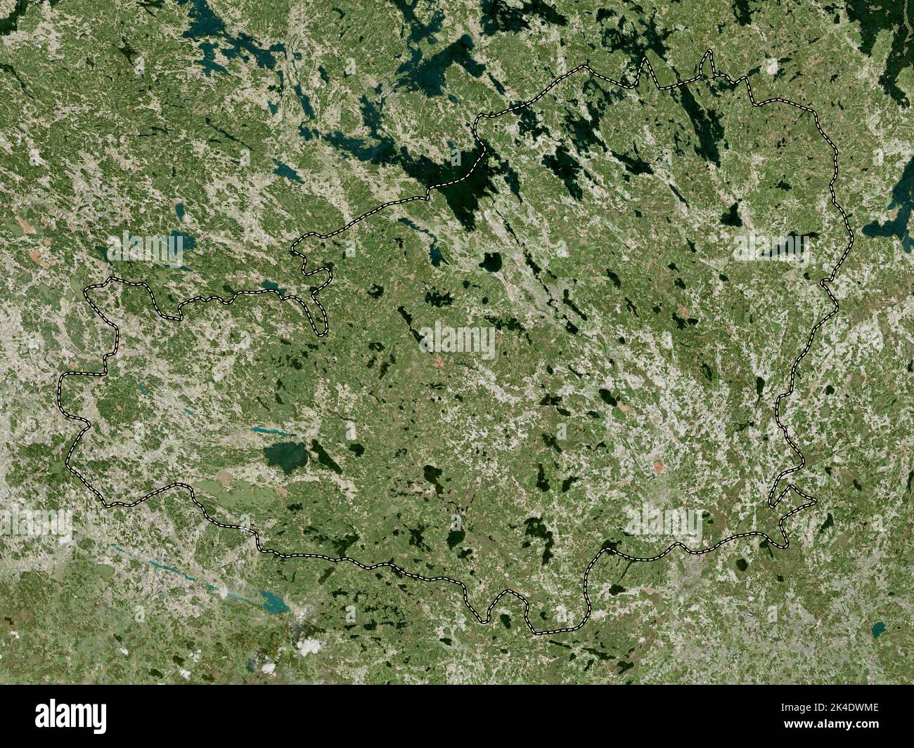 Tavastia Proper, region of Finland. High resolution satellite map Stock ...
