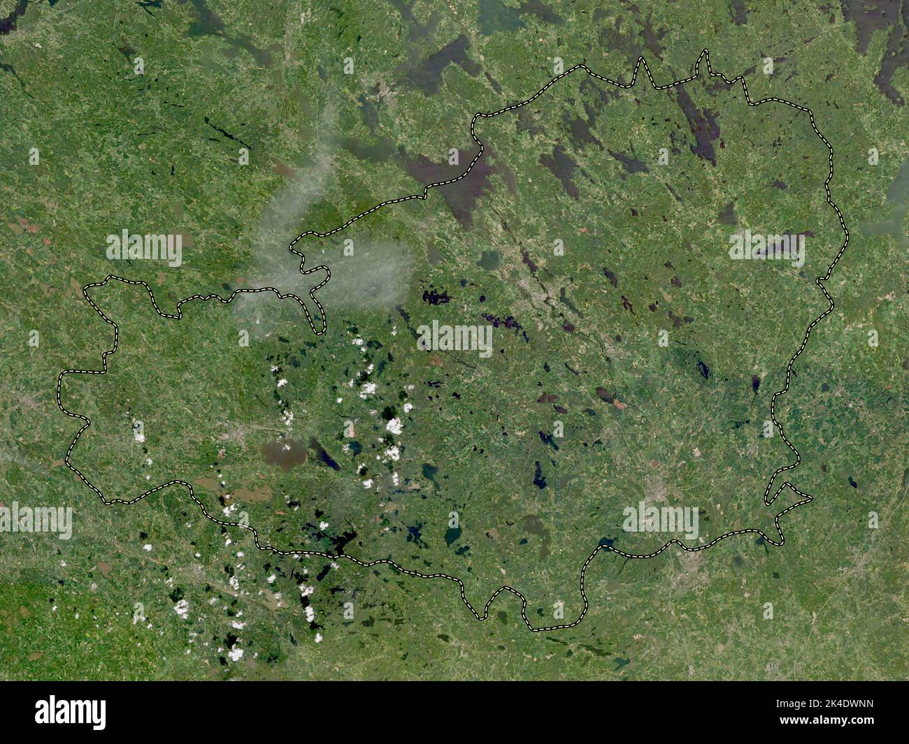 Tavastia Proper, region of Finland. Low resolution satellite map Stock ...